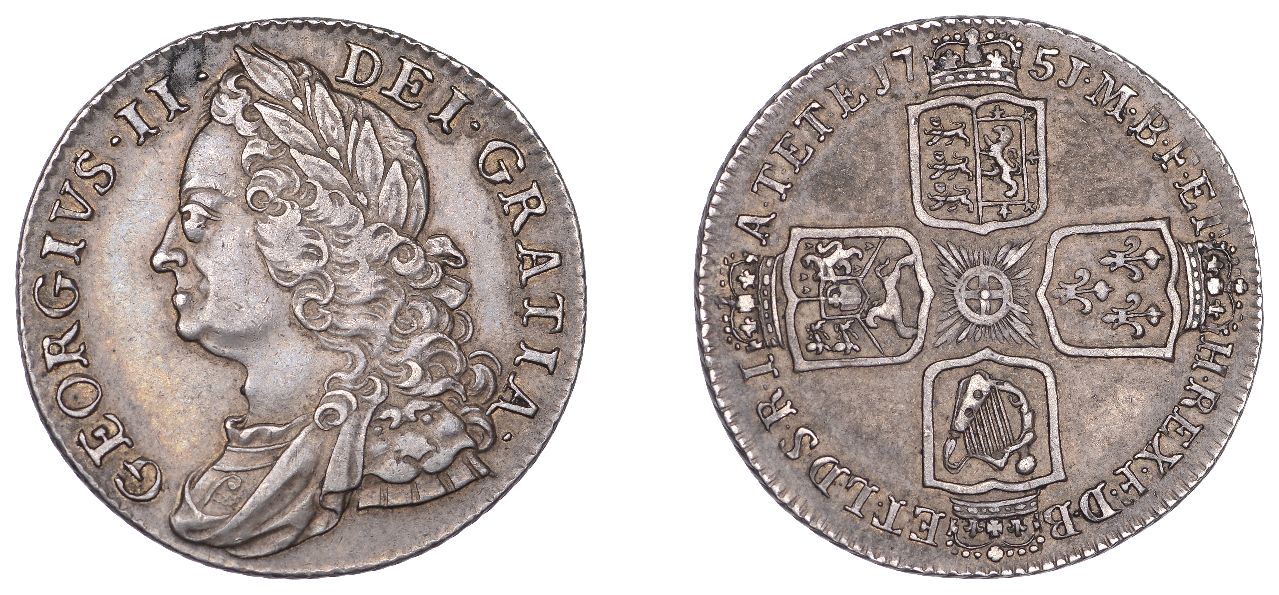 George II (1727-1760), Shilling, 1751 (ESC 1733; S 3704). Dark tone ...