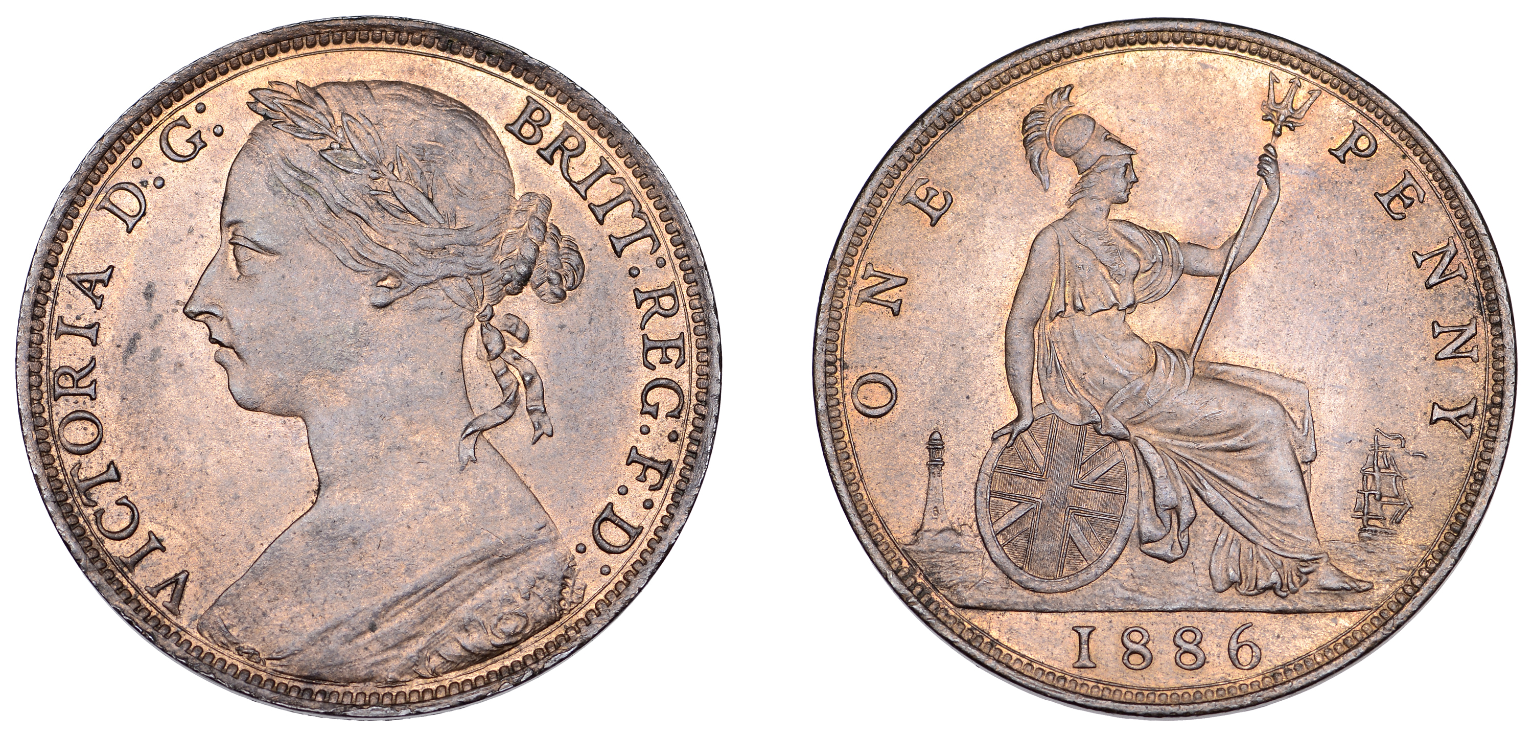 Victoria (1837-1901), Penny, 1886 (F 123; BMC 1737; S 3954). Much ...