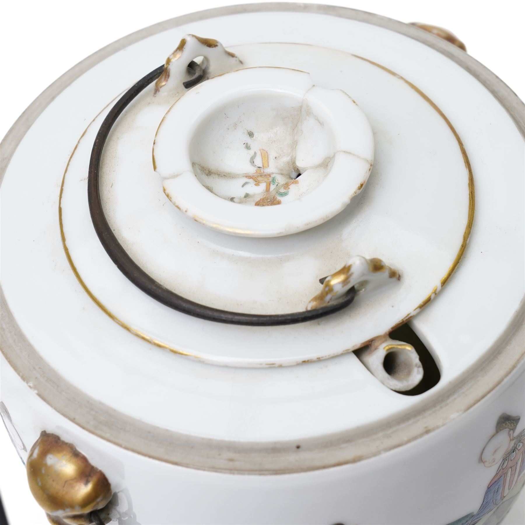 Chinese 18th/19th century Ming dynasty ceremonial teapot carrier, each ...