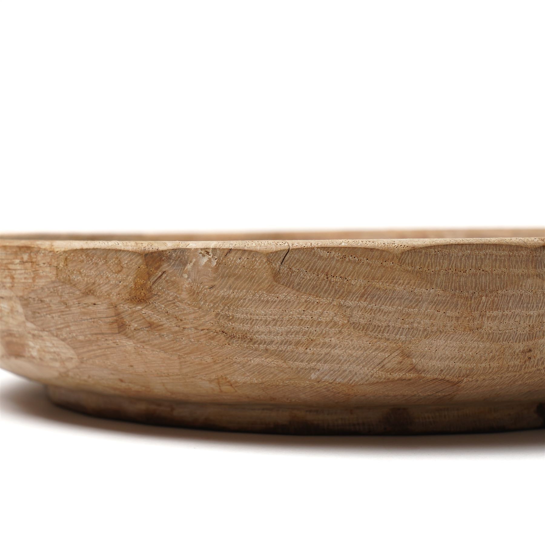 Mouseman - Adzed oak fruit bowl with centre mouse signature D29cm by ...