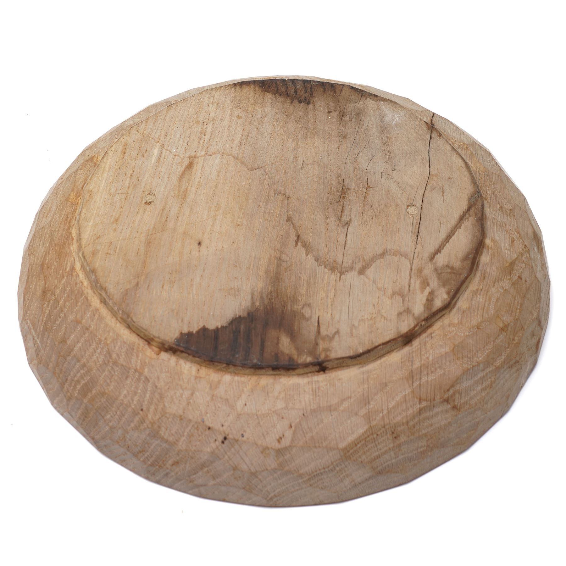 Mouseman - Adzed oak fruit bowl with centre mouse signature D29cm by ...