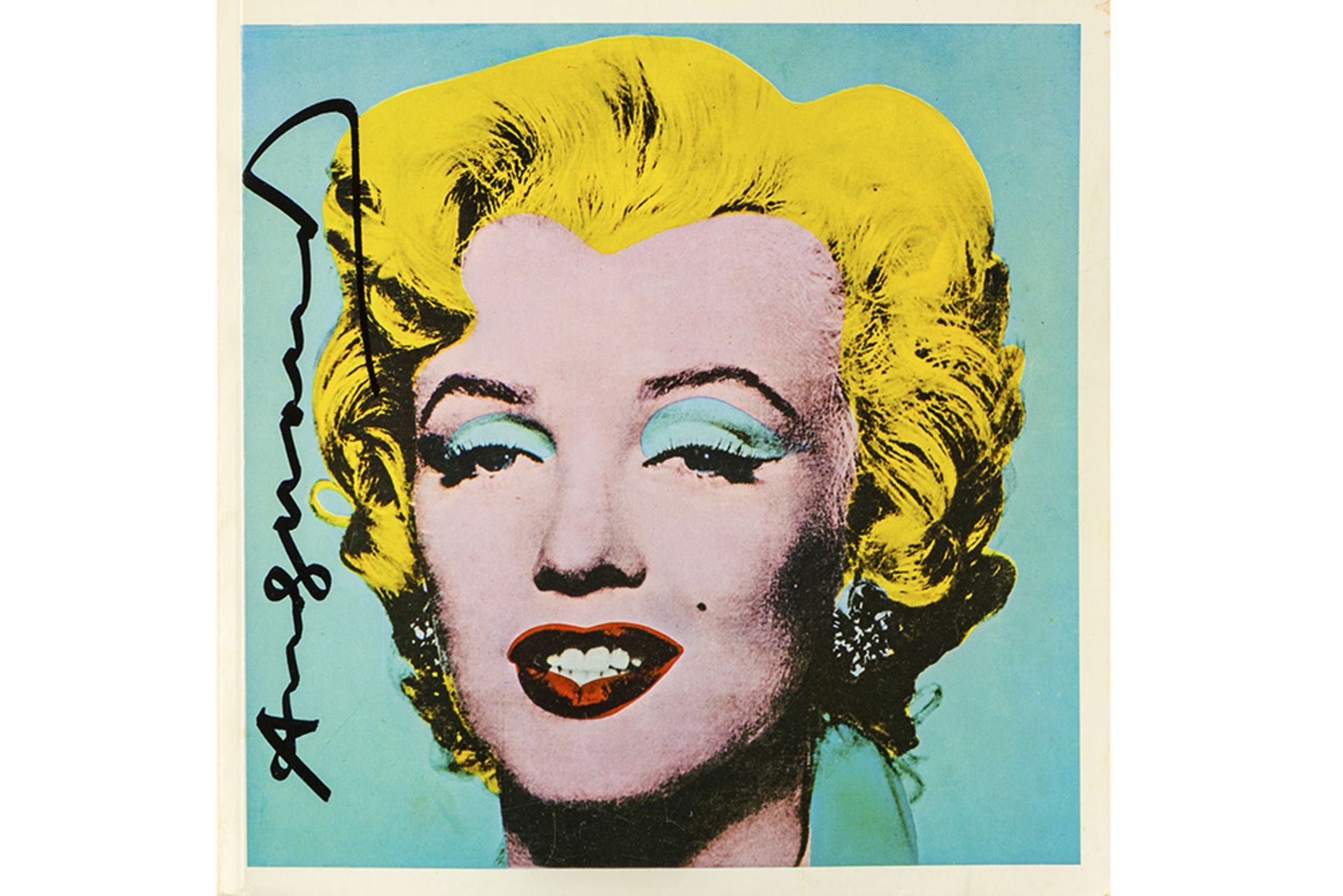 WARHOL ANDY (1928 - 1987) Andy Warhol signed and framed catalog with ...