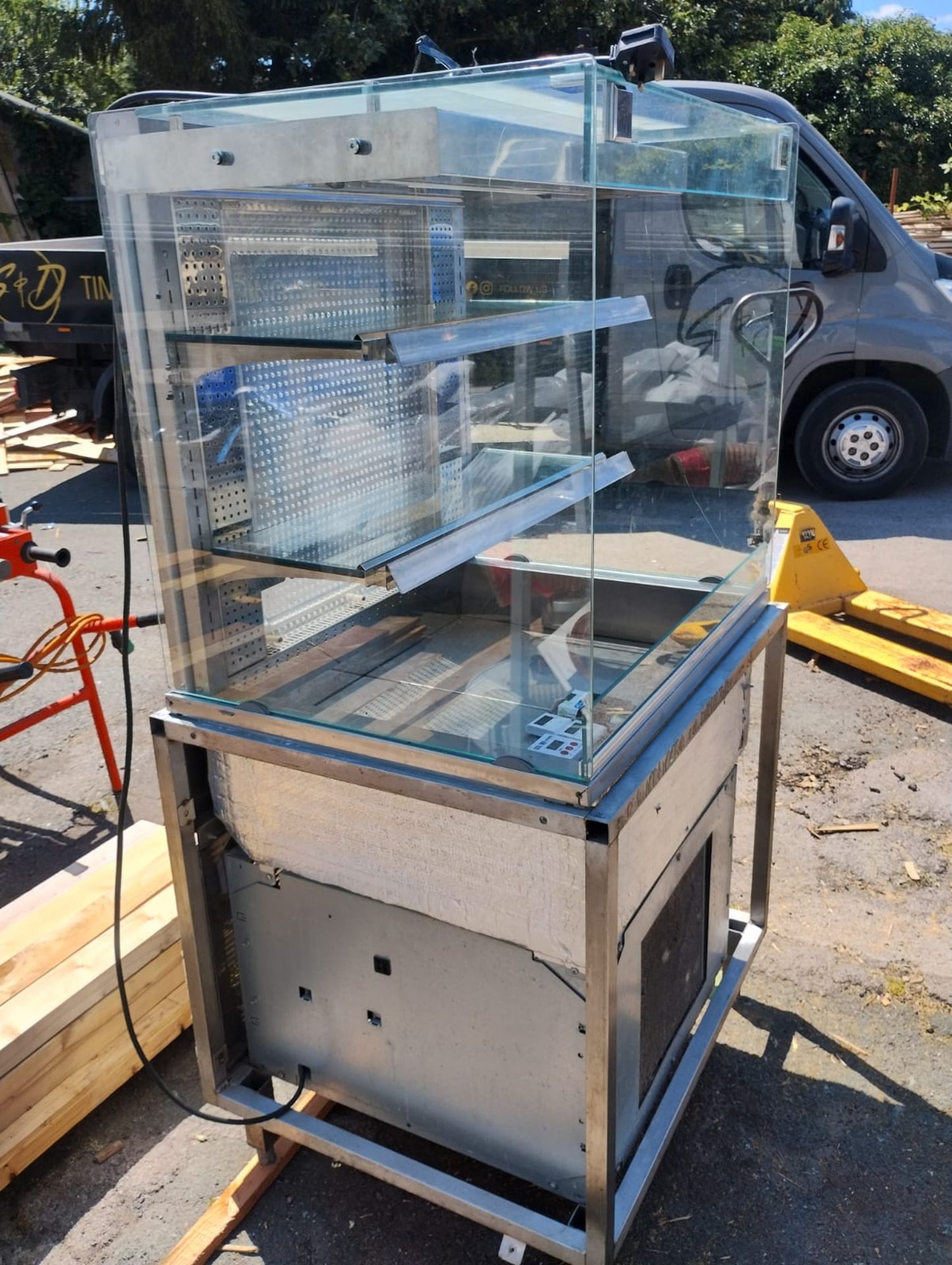 Stainless and glass Catering Display Chiller Fridge -Open front+Rear ...