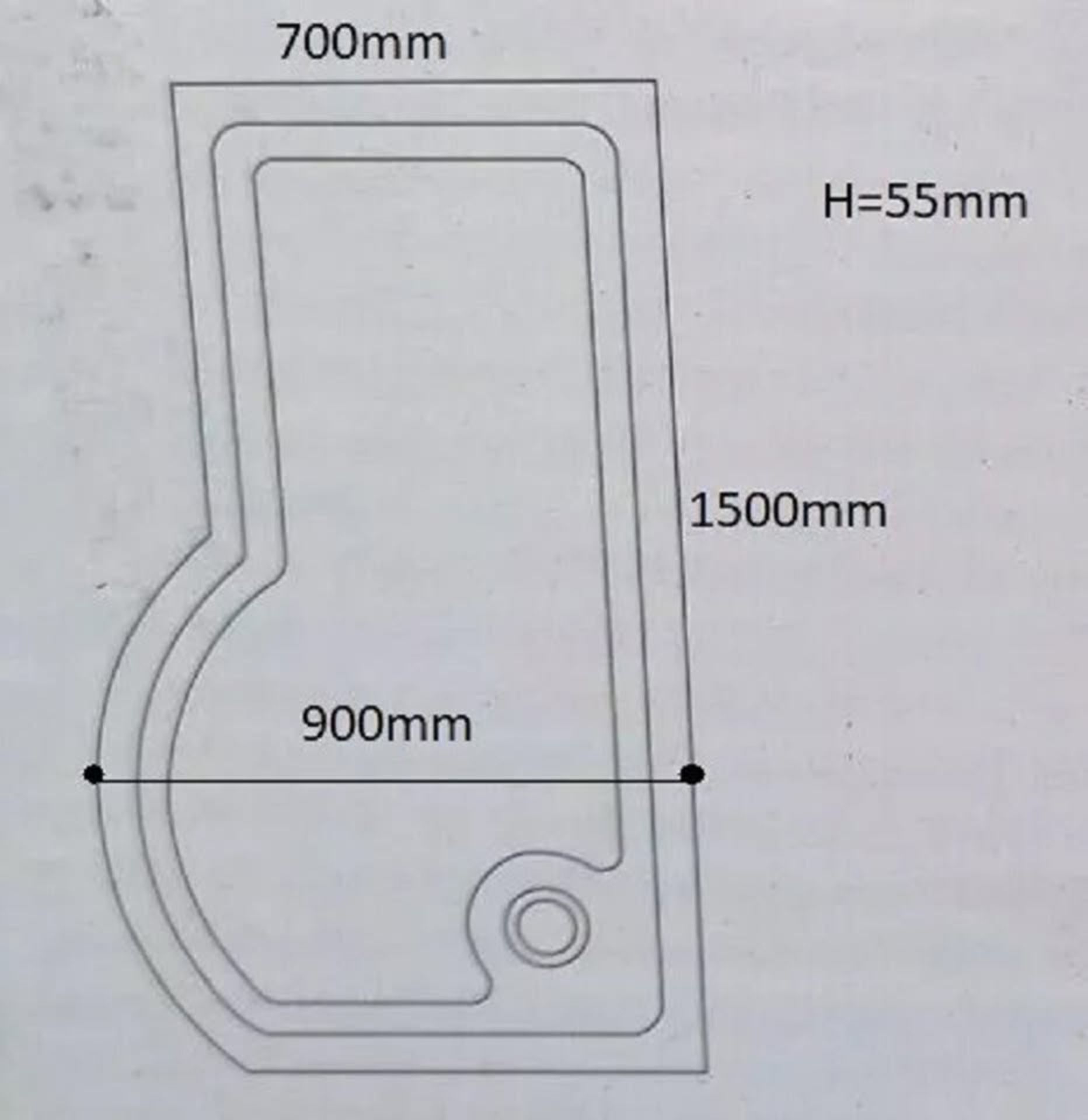 Victoria Plumb Walk in Shower Tray WITR1590 Right Hand 1500mm x 900mm ...