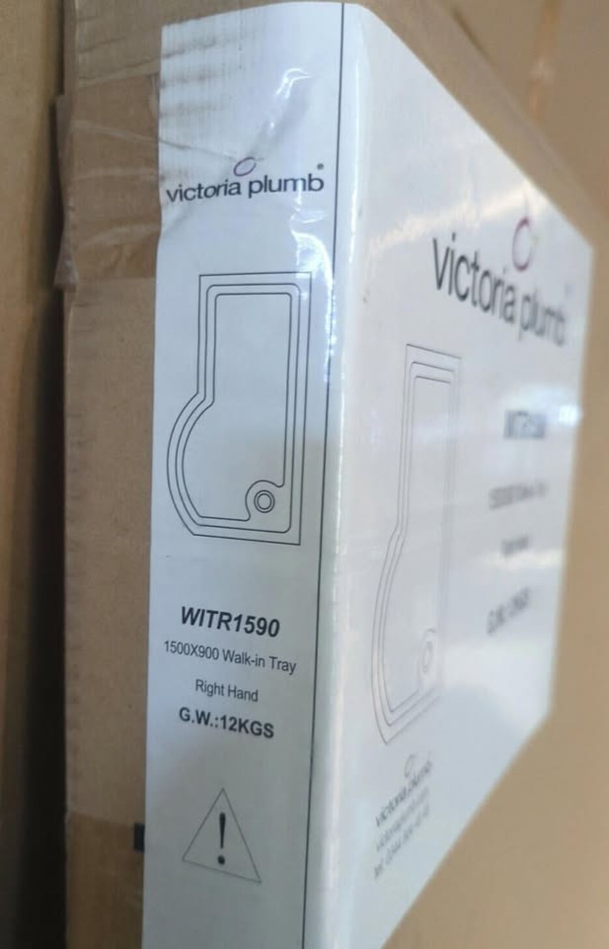Victoria Plumb Walk in Shower Tray WITR1590 Right Hand 1500mm x 900mm ...