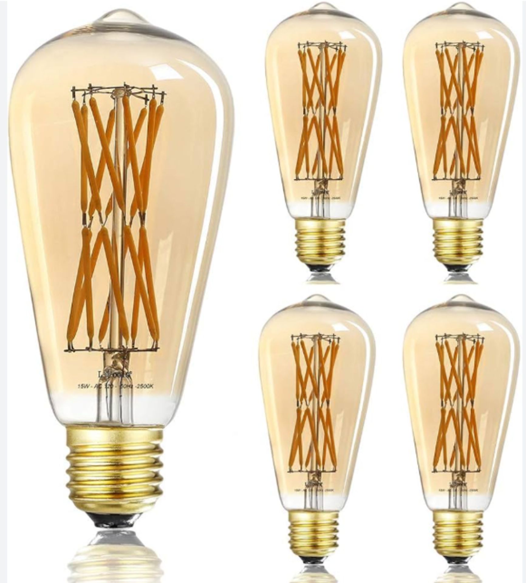1000 X COLOUGLAZED BULB 15W ES-E27 240V AMBER (100)**Images may not be ...