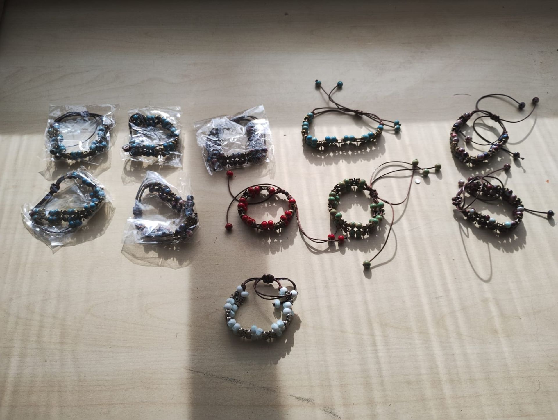 Mixed Gypsy Style Floral Beaded adjustable bracelet job lot of 11 ...
