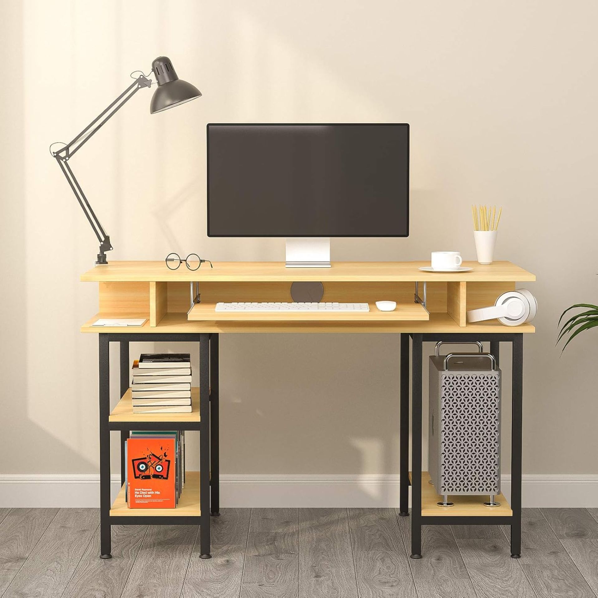 This desk is simple in design, and the desktop workbench is very wide ...