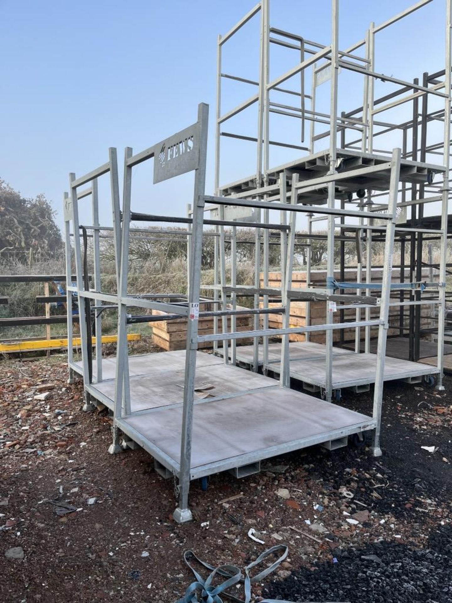 3 - Galvanised steel fabricated skid mounted mobile chair stillage ...