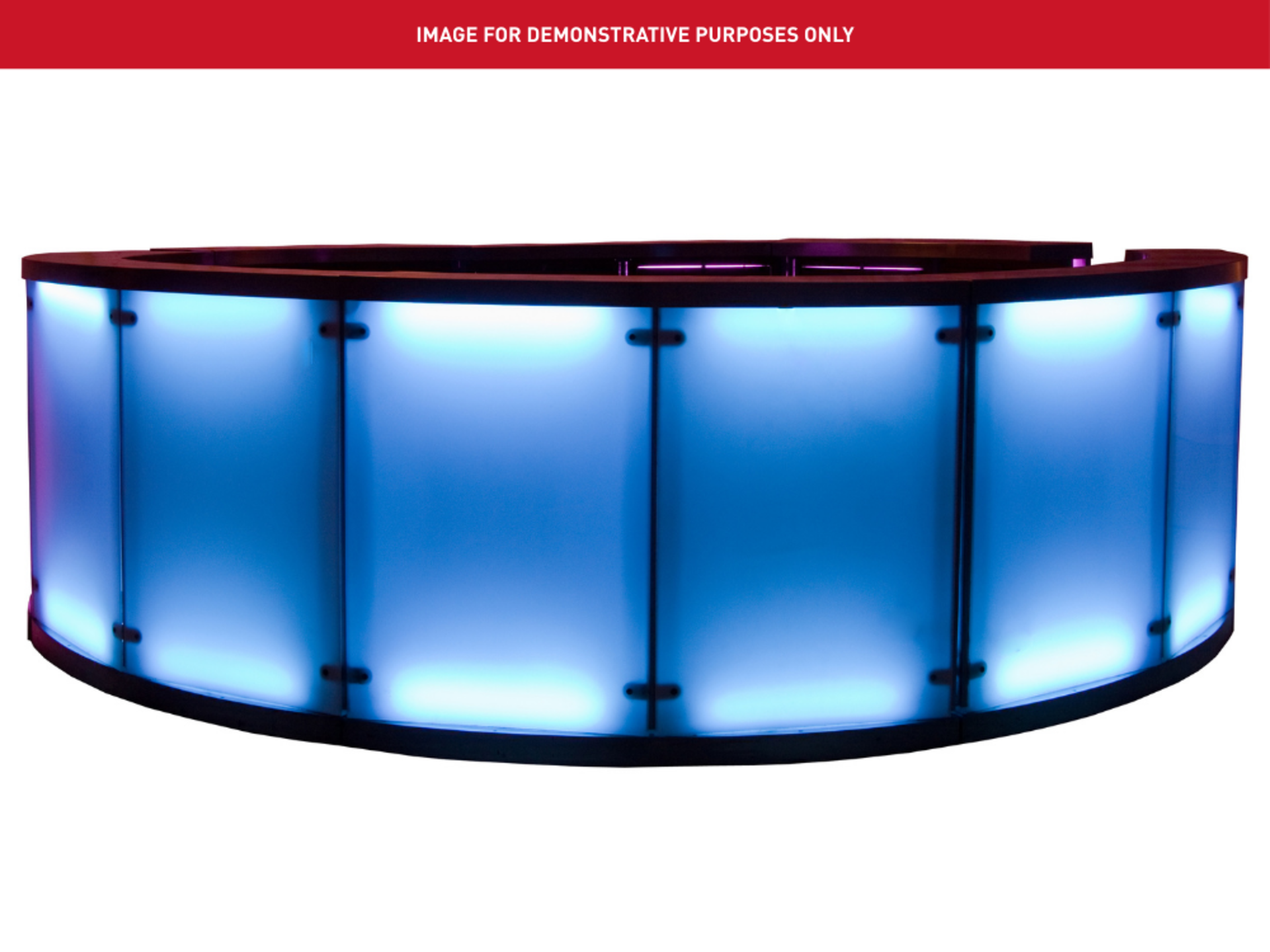 4m dia circular seven section modular stainless steel lit bar ...