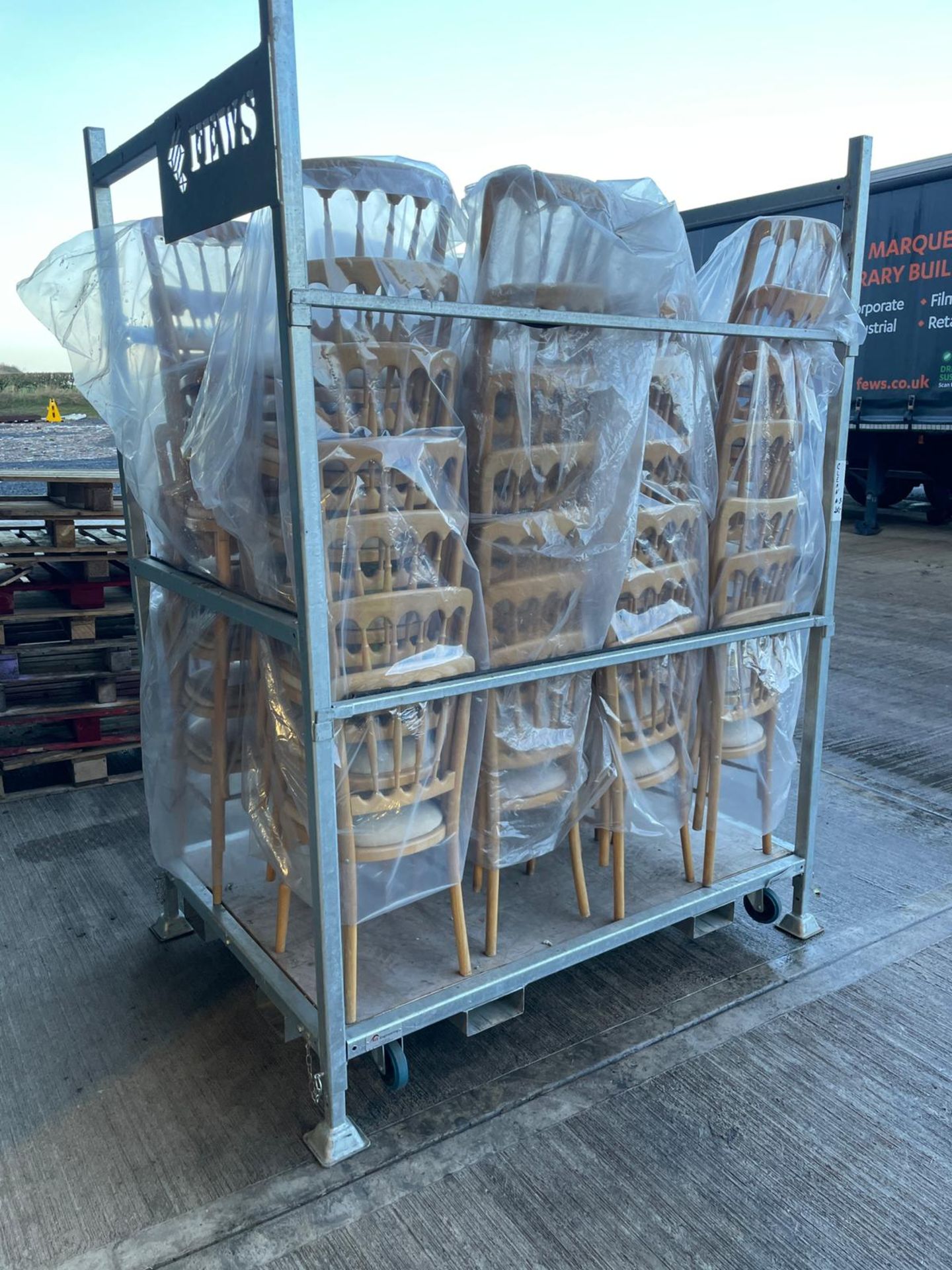4 - Galvanised steel fabricated skid mounted mobile chair stillage ...