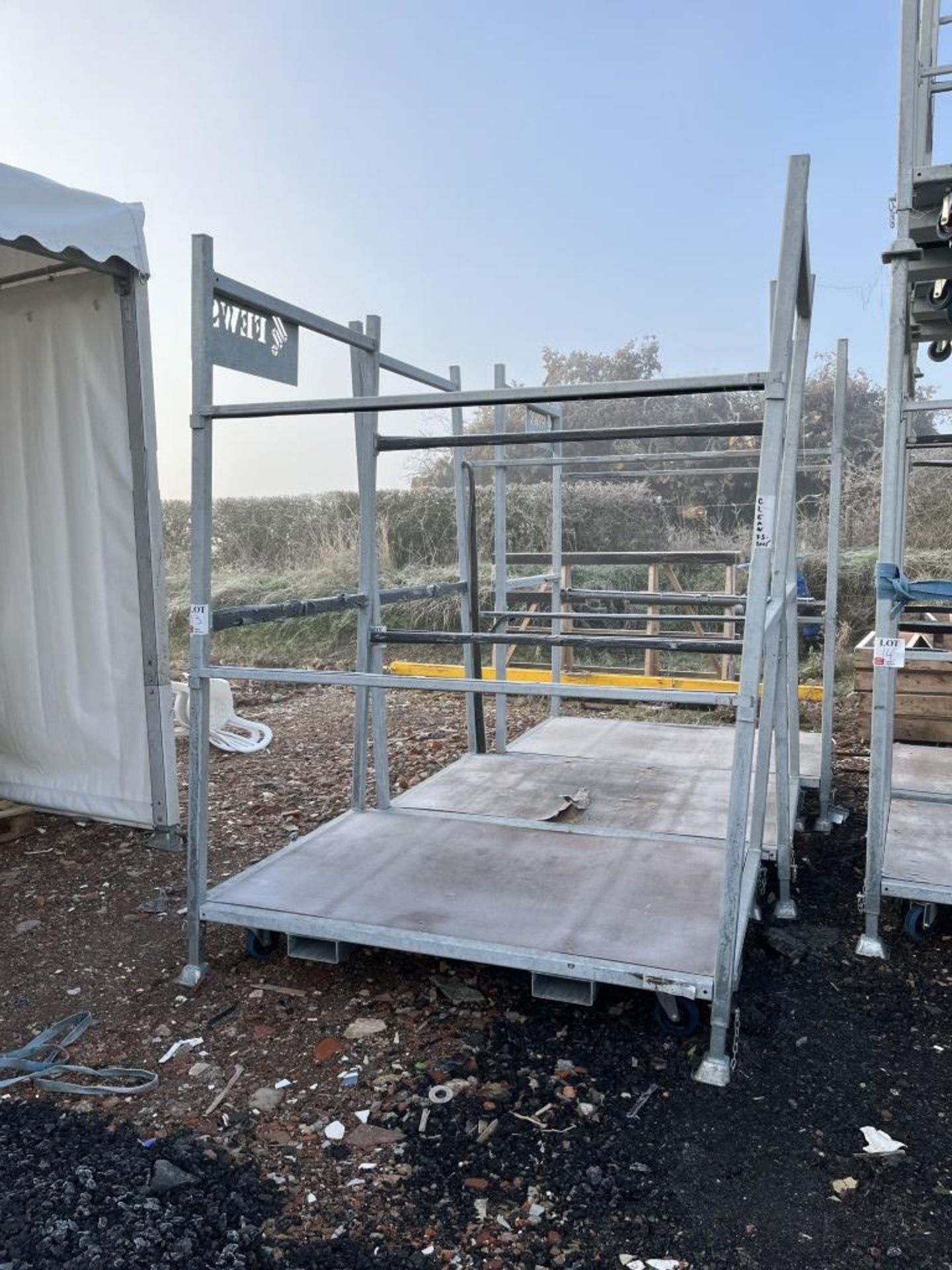 3 - Galvanised steel fabricated skid mounted mobile chair stillage ...