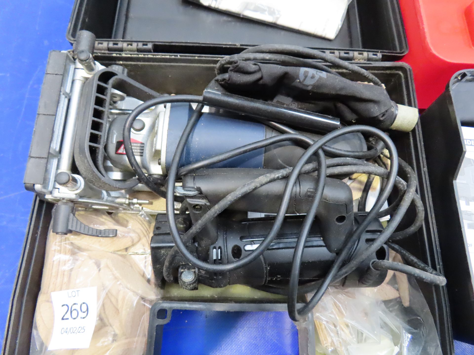 240v Powertools Including Biscuit Joiner, Planer, Orbital Router