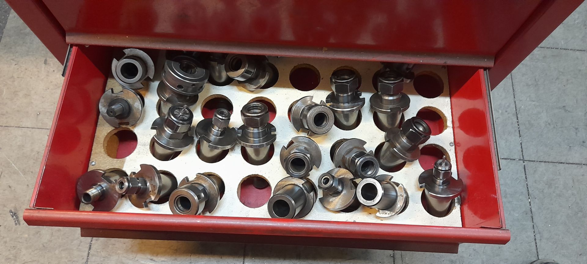 Talco six drawer mobile tool chest & contents of tool holders, cutters ...