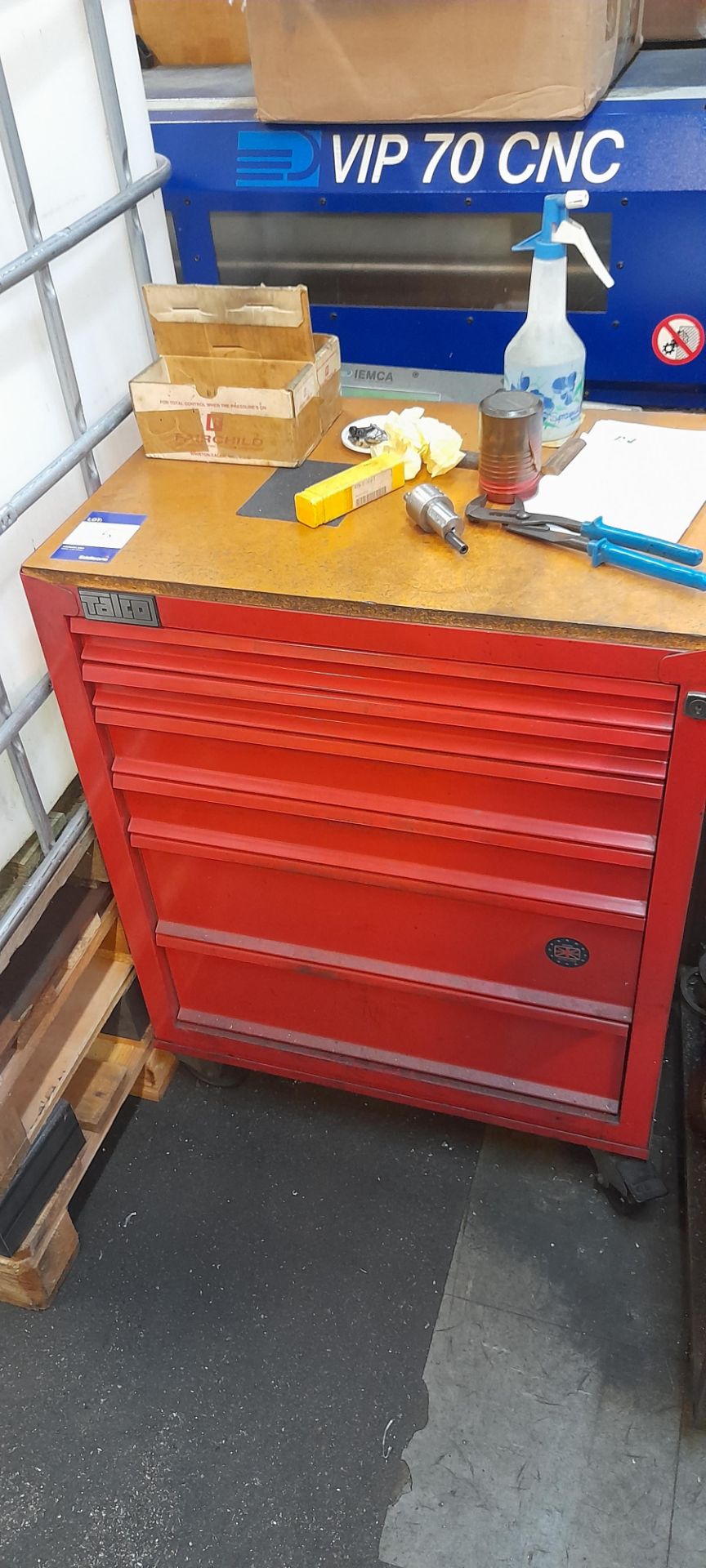 Talco six drawer mobile tool chest & contents including hand tools ...