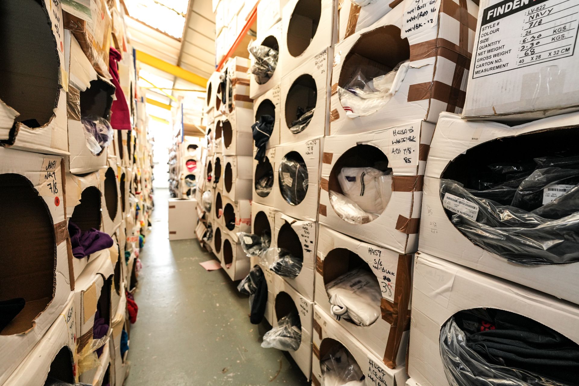 Very large quantity of assorted clothing to aisle 4. This lot also ...