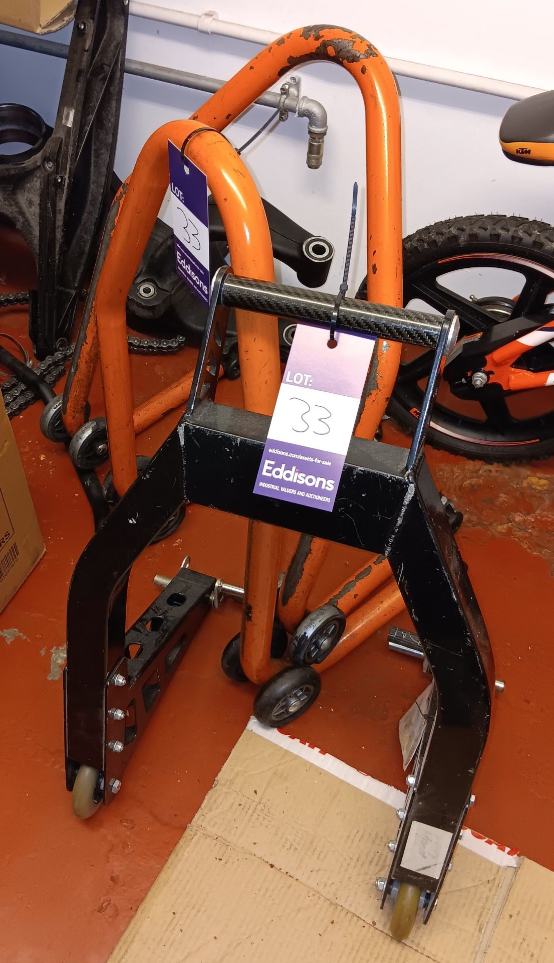 2x KTM Paddock Stands and Moto Grafix Paddock Stand