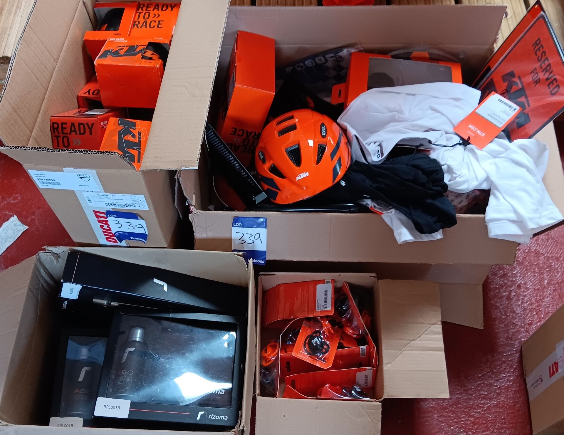 Various KTM promo T-Shirts, mugs, dummies, & motorcycle accessories ...
