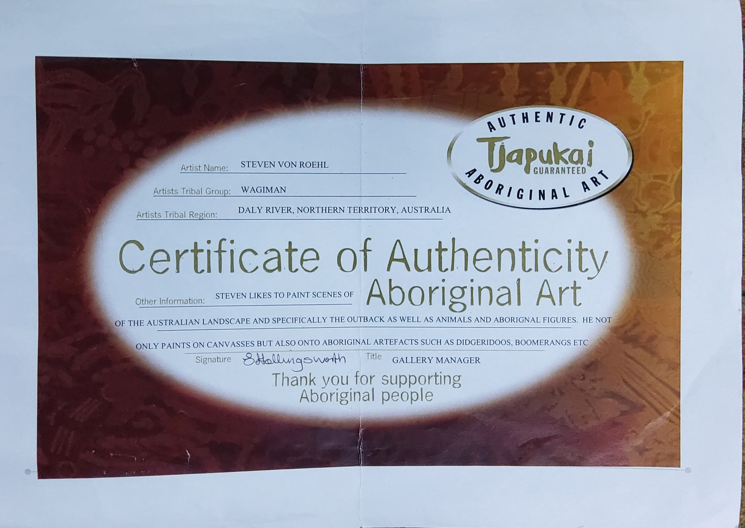 Steven Von Roehl, Wagiman Tribe, The Turn of Nature, 34cm x 25cm ...