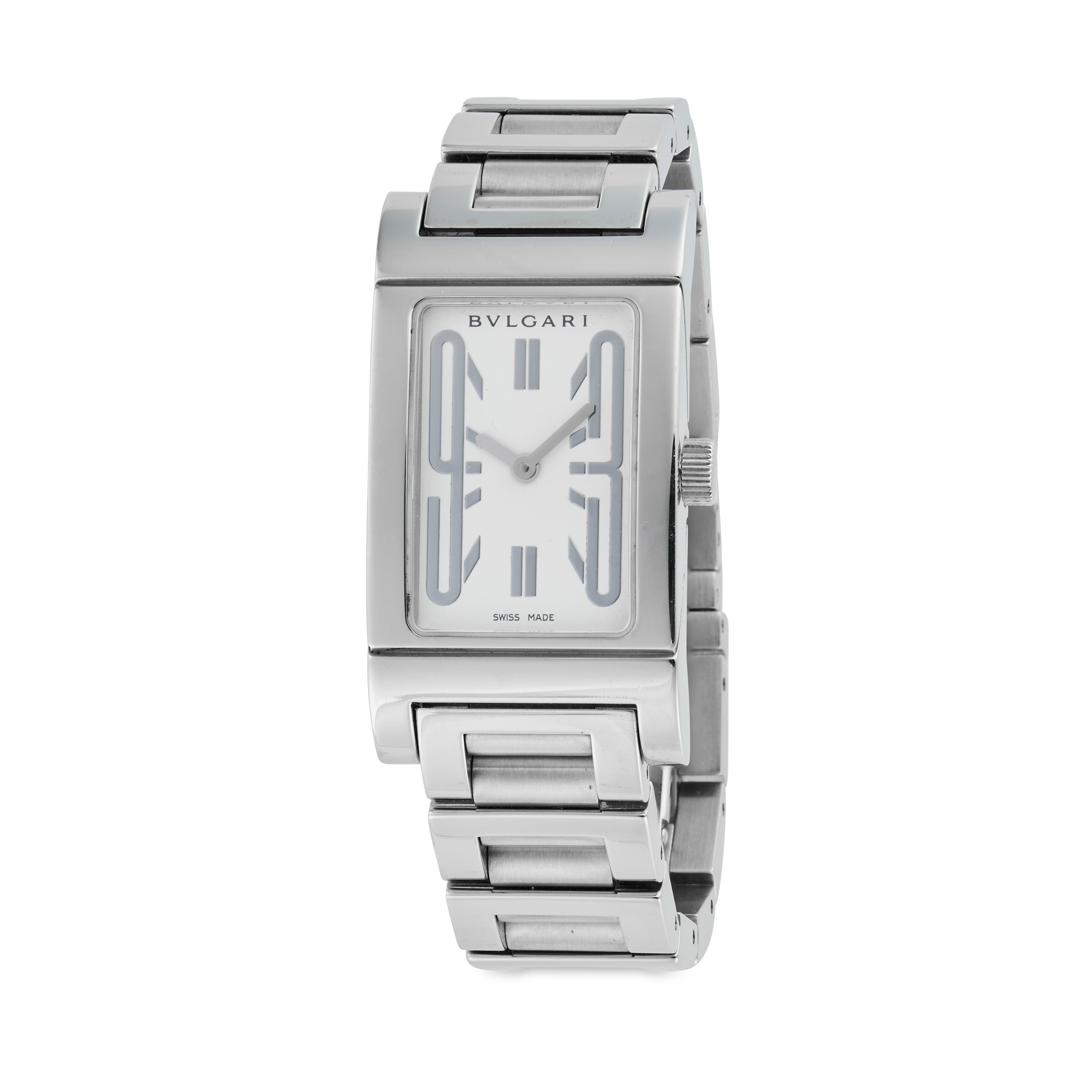 BVLGARI - A RETTANGOLO STEEL BRACELET WATCH, ref RT 39 S, circa 2000s ...