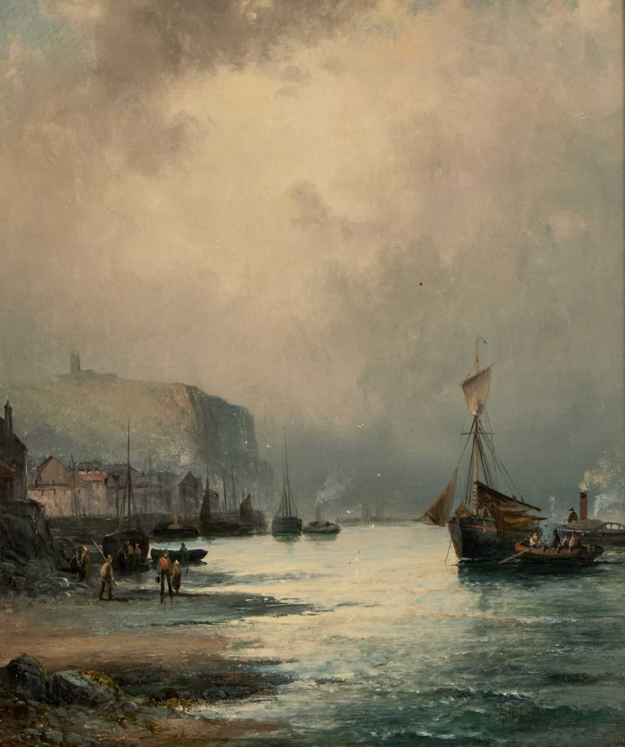 WILLIAM THORNLEY (1857-1935) A PAIR OF VIEWS OF WHITBY Both signedOil ...