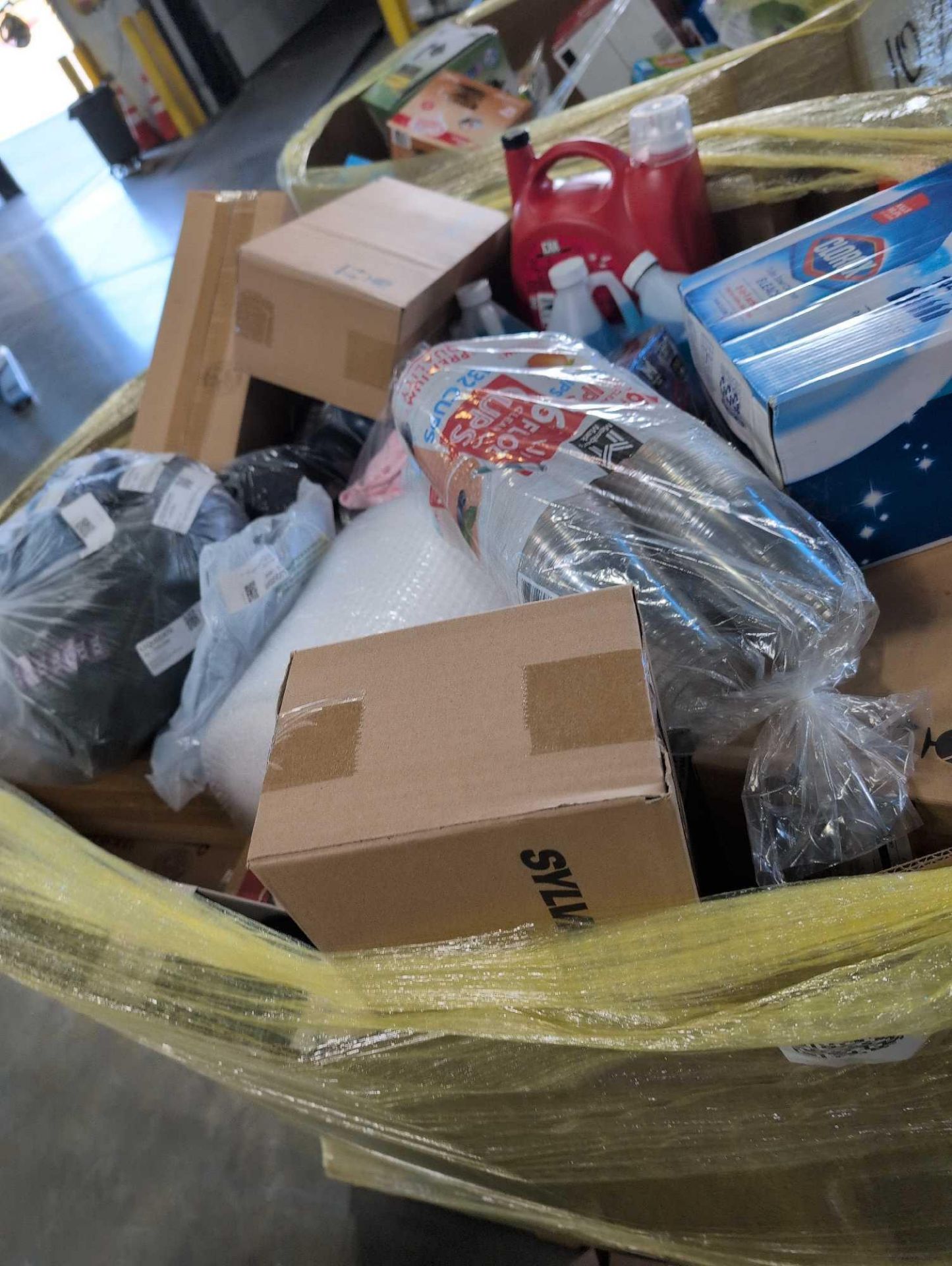 Big box store in a box power flex bags, detergent, milk bone, Clorox ...