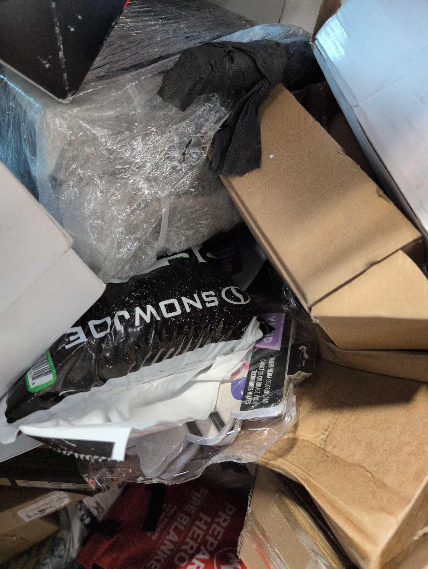 Cushions, miscellaneous furniture, baking pan, Flooring, binders ...