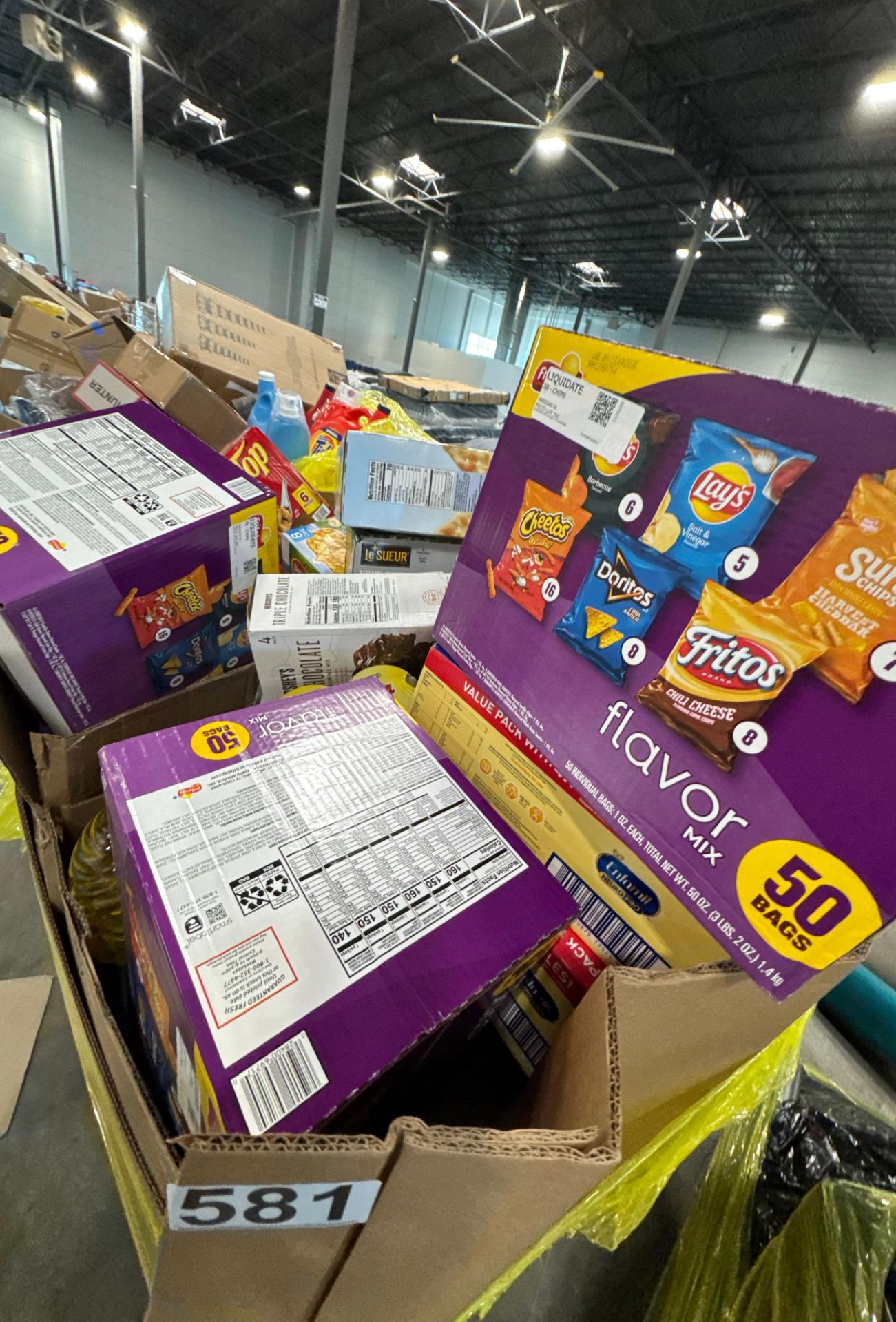Big box store in a box: chips, corn, brownies, tuna, vegetable oil ...