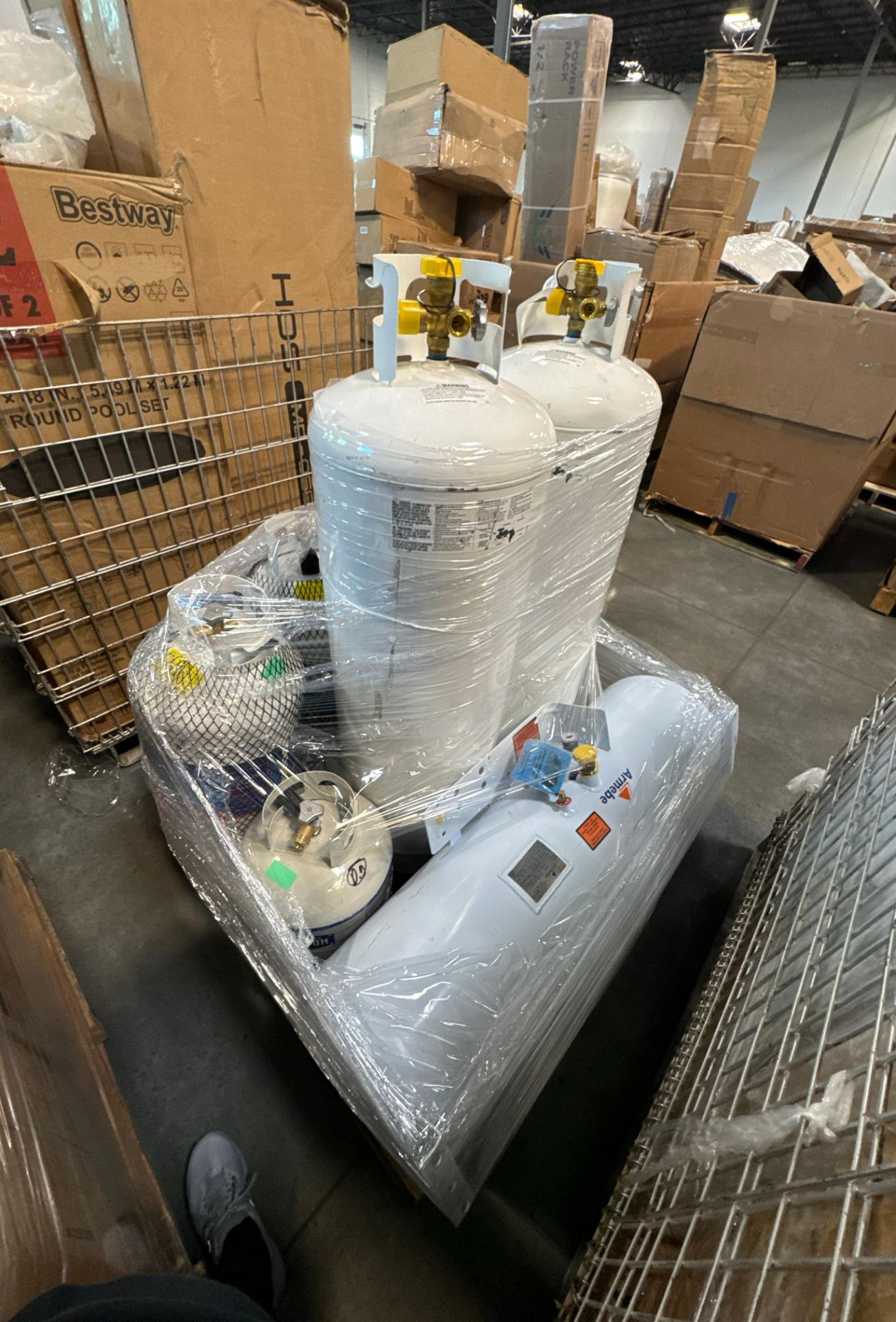 Pallet of propane tanks,