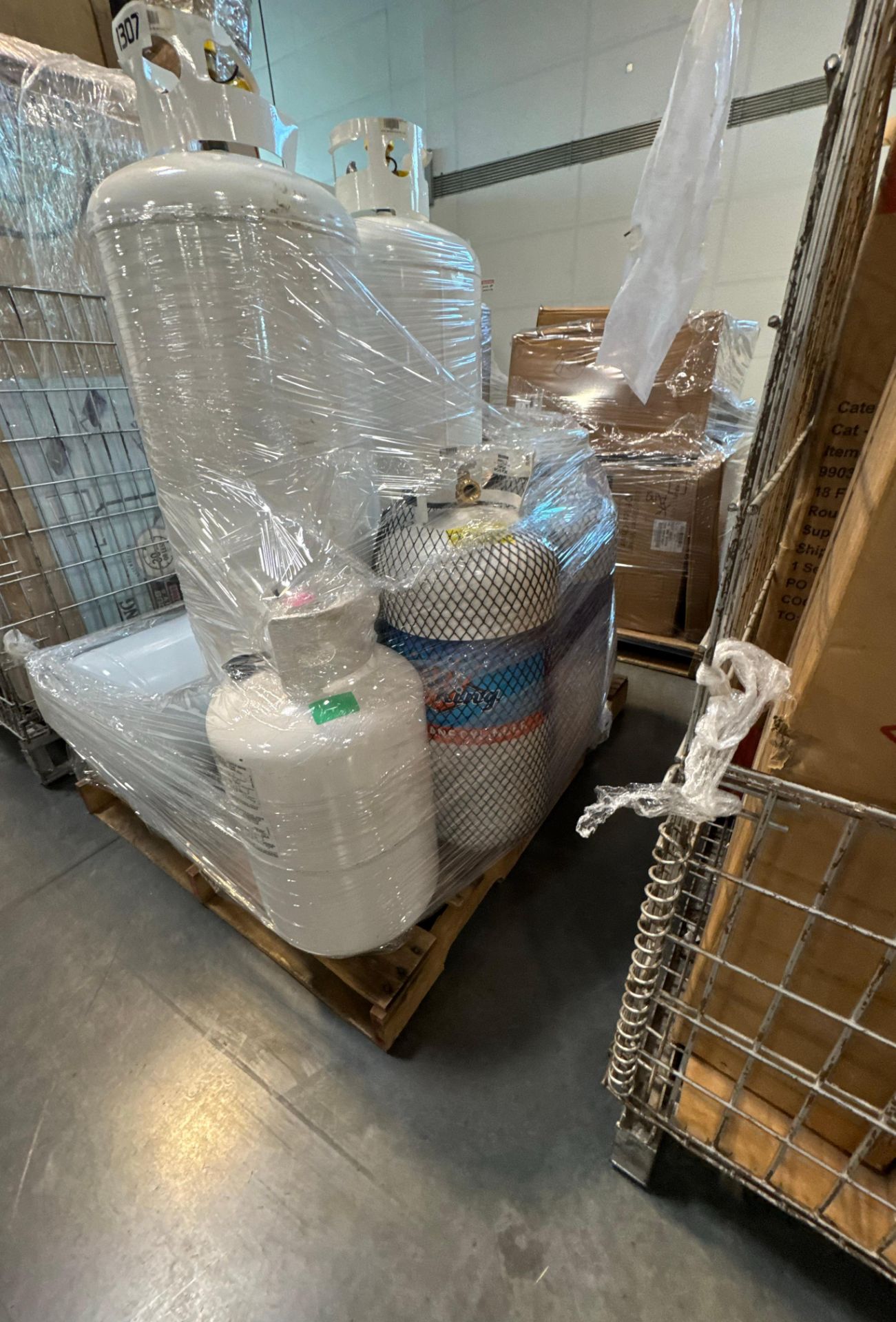 Pallet of propane tanks,
