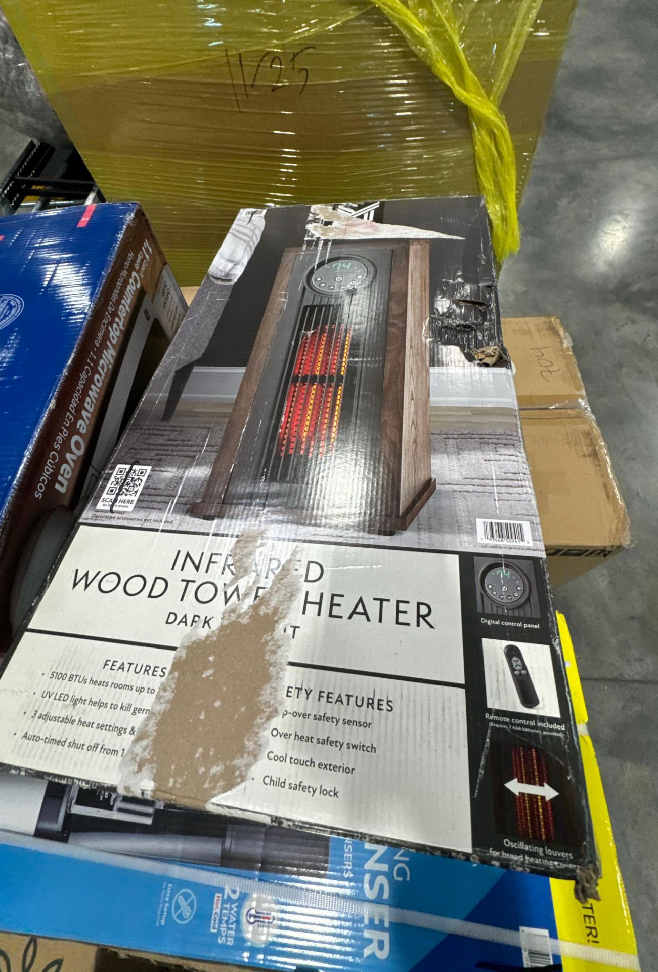 office chair, infrared wood tower heater, microwave, zinus items, primo ...