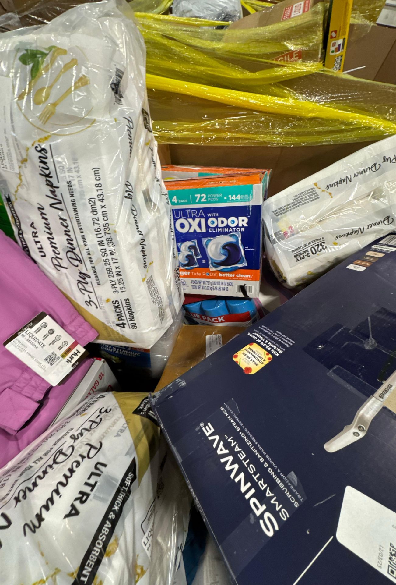 mega big box in a box, shower heads, napkins, laundry detergent ...