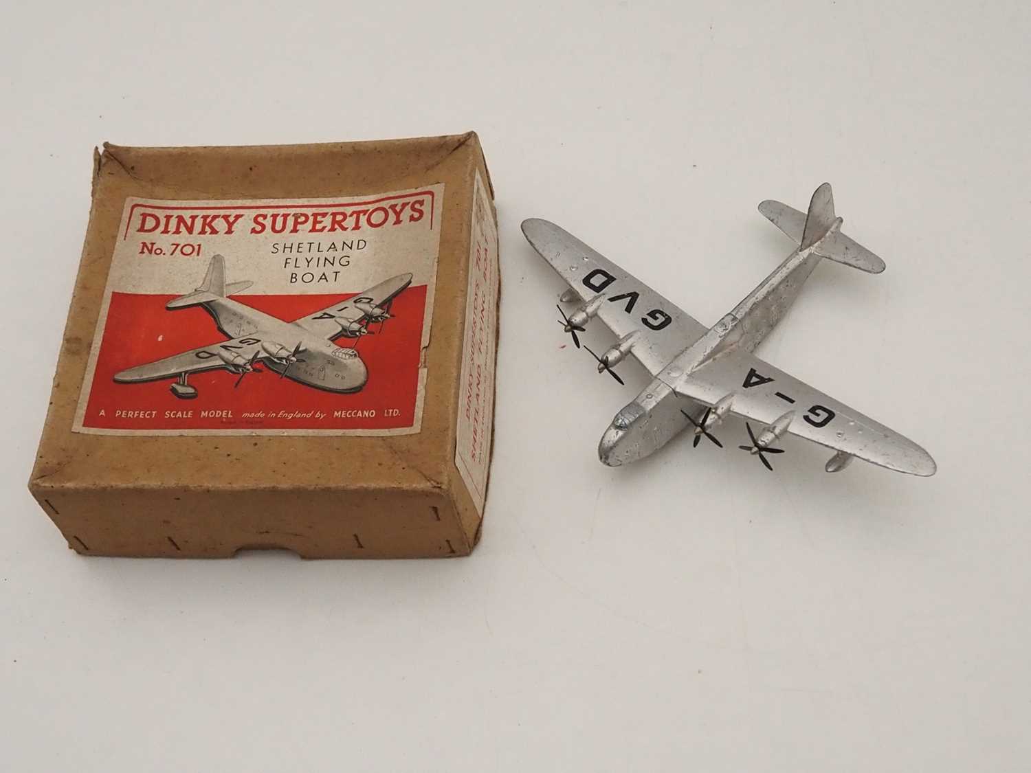 A DINKY 701 diecast Shetland Flying Boat in original box with internal ...