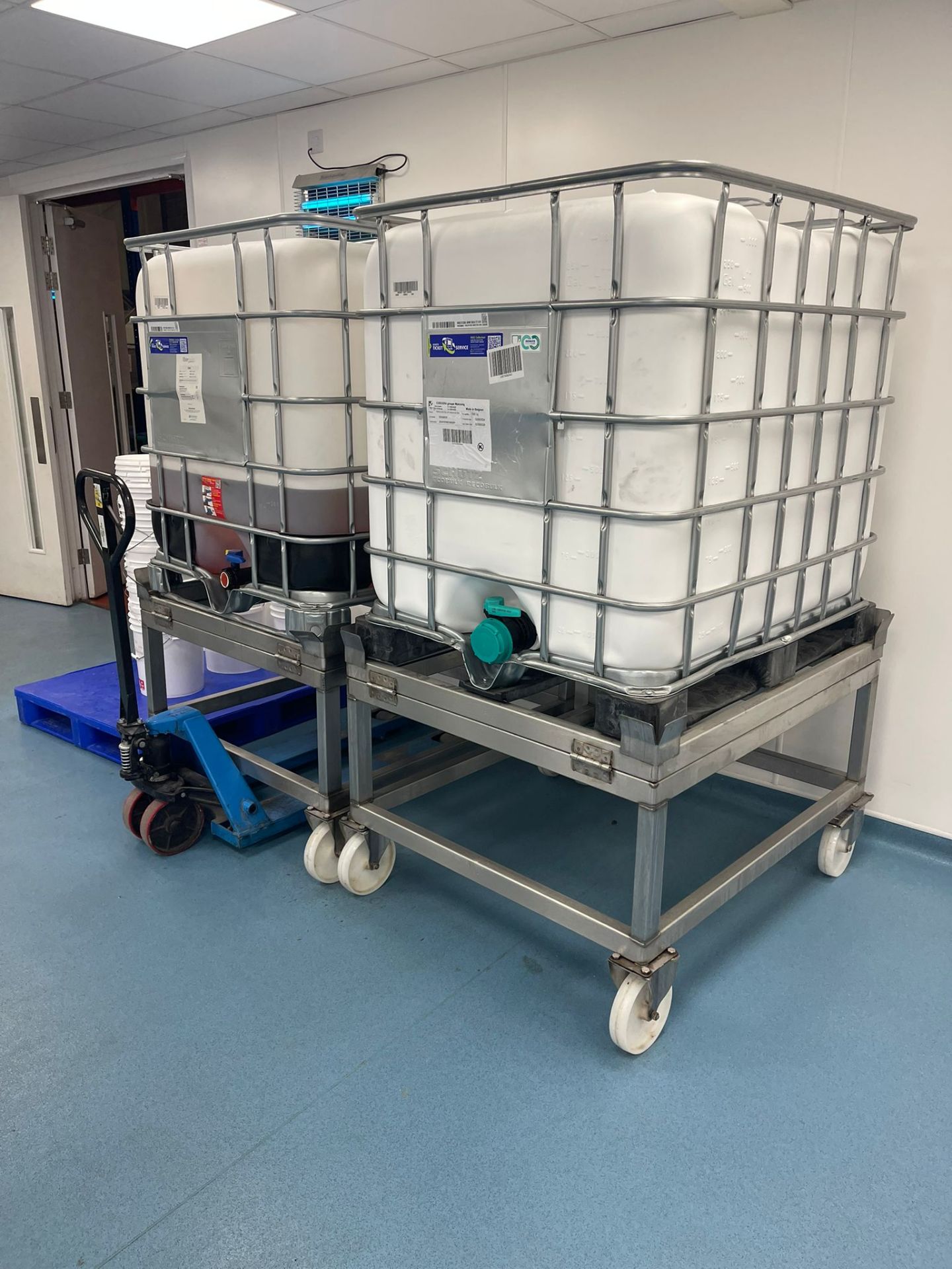 2 x S/s mobile Ibc trolleys only. Dimensions: 129cm Long x 109cm Wide x ...