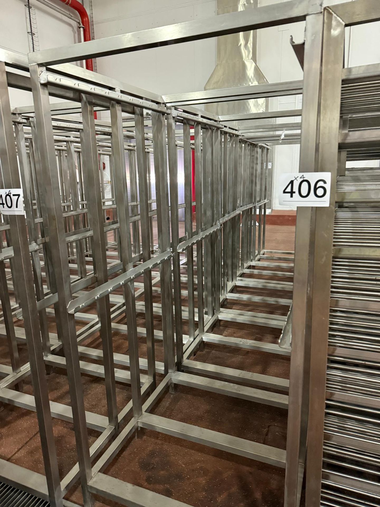 4 x S/s hanging rail frames. Each frame holds 10 hanging bar rails ...