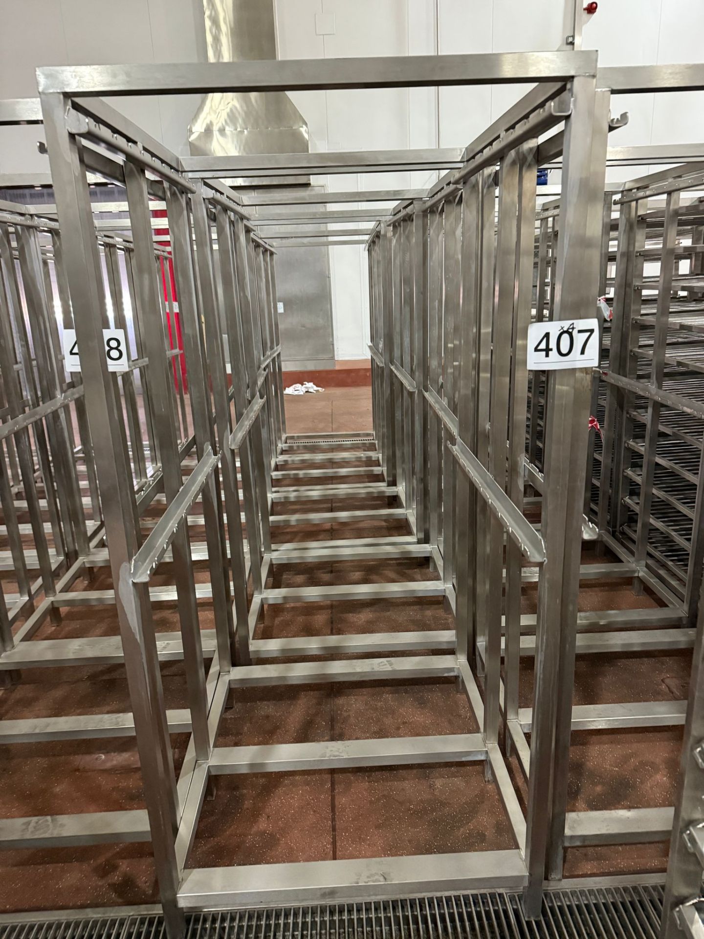 4 x S/s hanging rail frames. Each frame holds 10 hanging bar rails ...