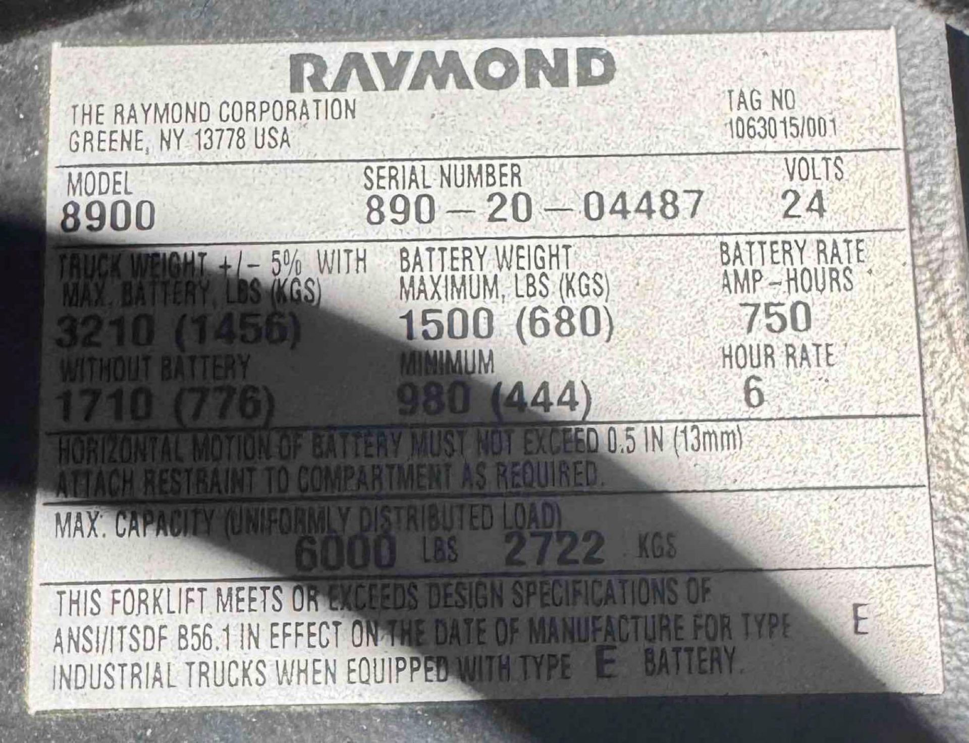 Raymond Model 8900, 6,000 LB Cap Riding Pallet Mover with Industrial ...