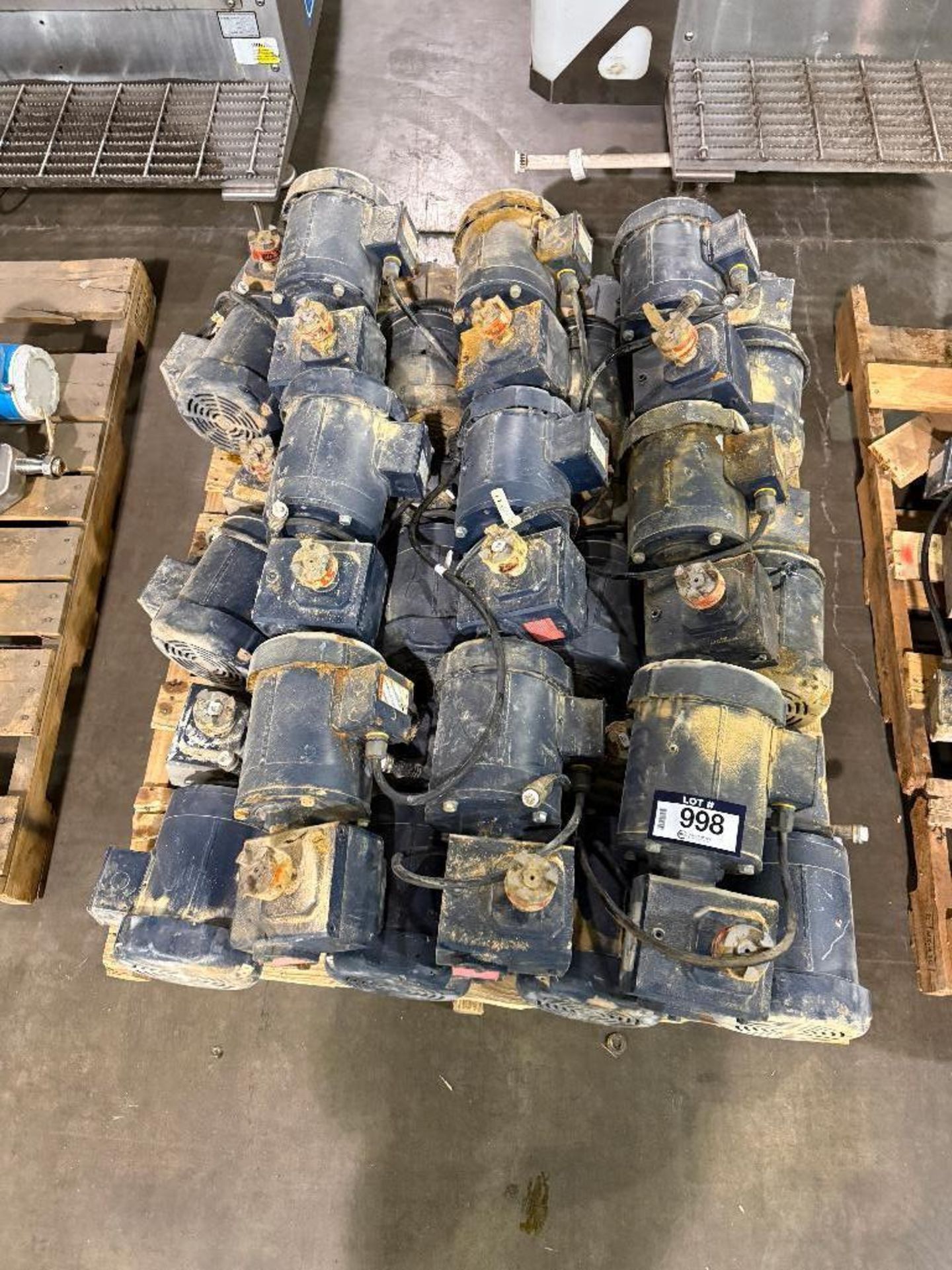 Pallet of (21) Asst. Electric Motors w/ Gear Drives