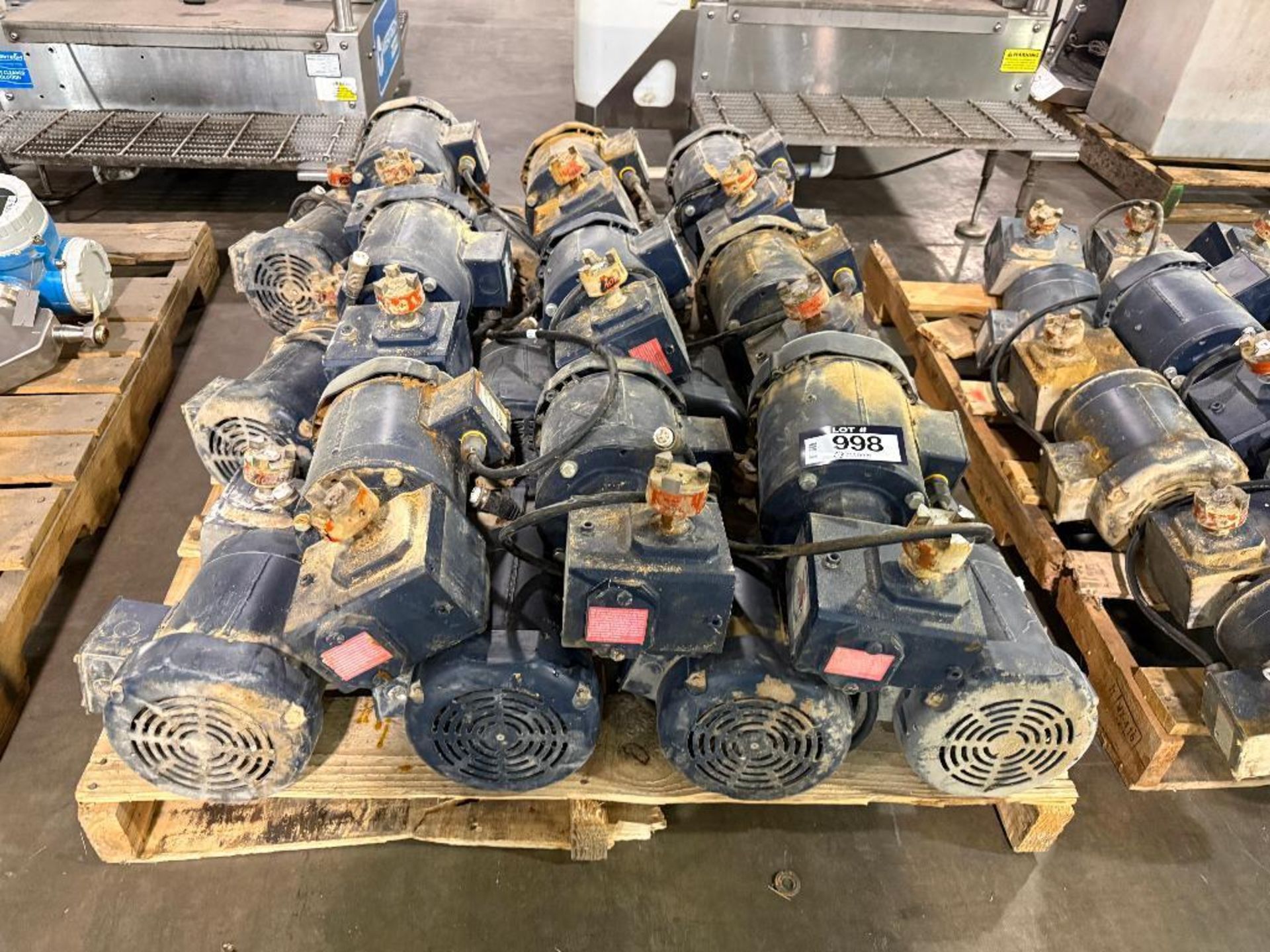 Pallet of (21) Asst. Electric Motors w/ Gear Drives