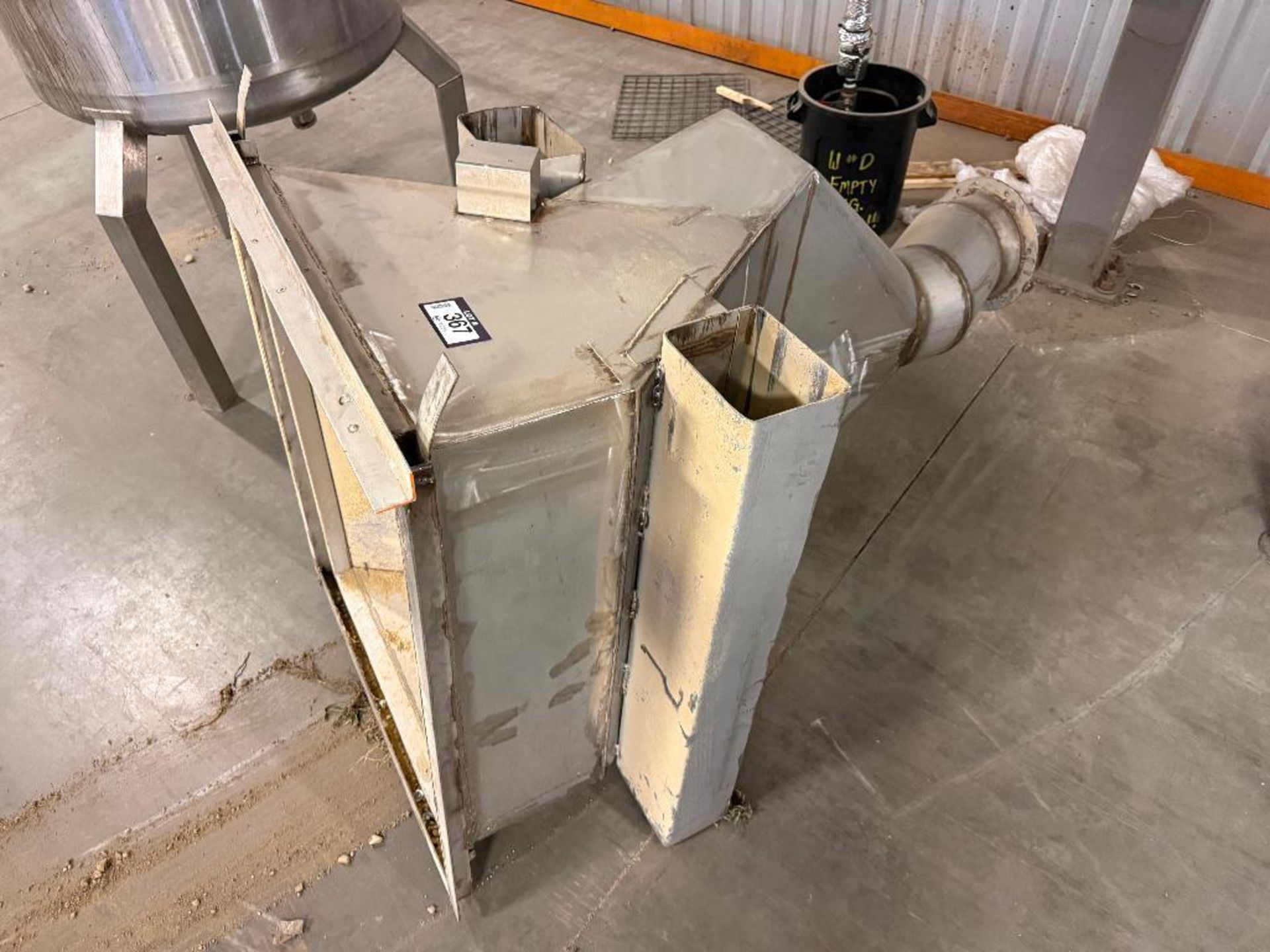 Large Metal Hopper Bin w/ 47” X 50” Metal Stand