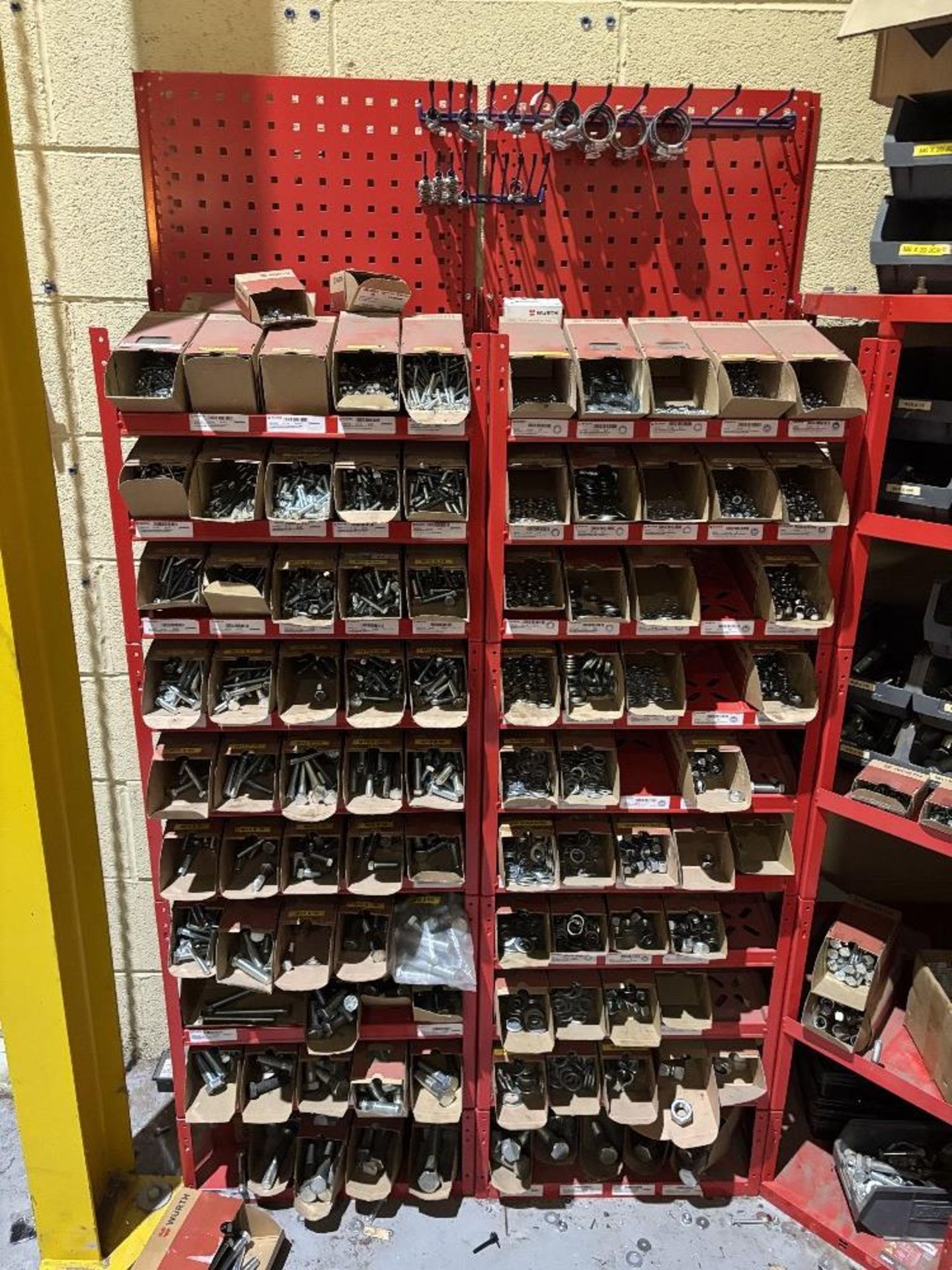 Eight Bay Wurth Metal Storage System with Assorted Contents ...