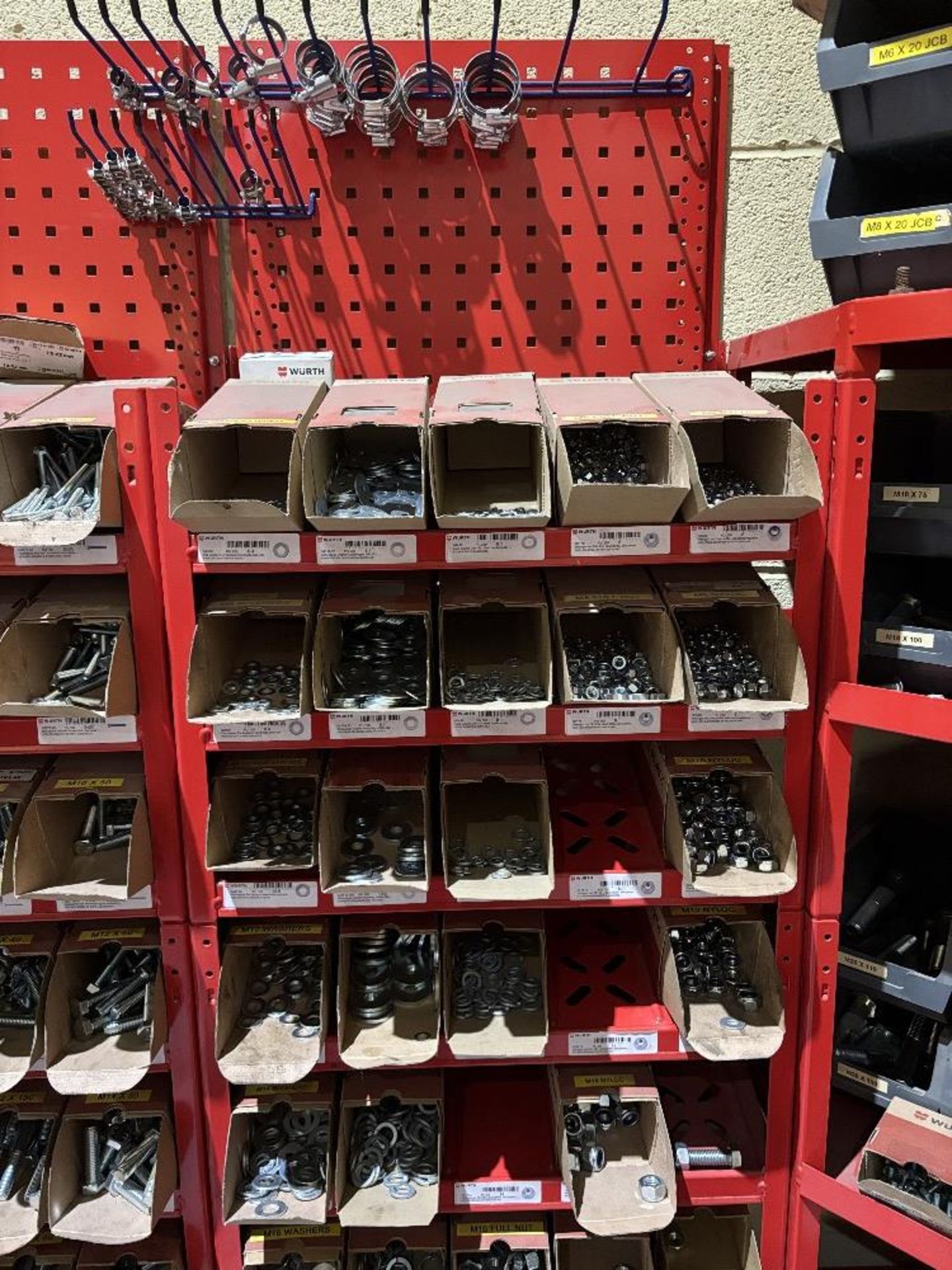 Eight Bay Wurth Metal Storage System with Assorted Contents ...
