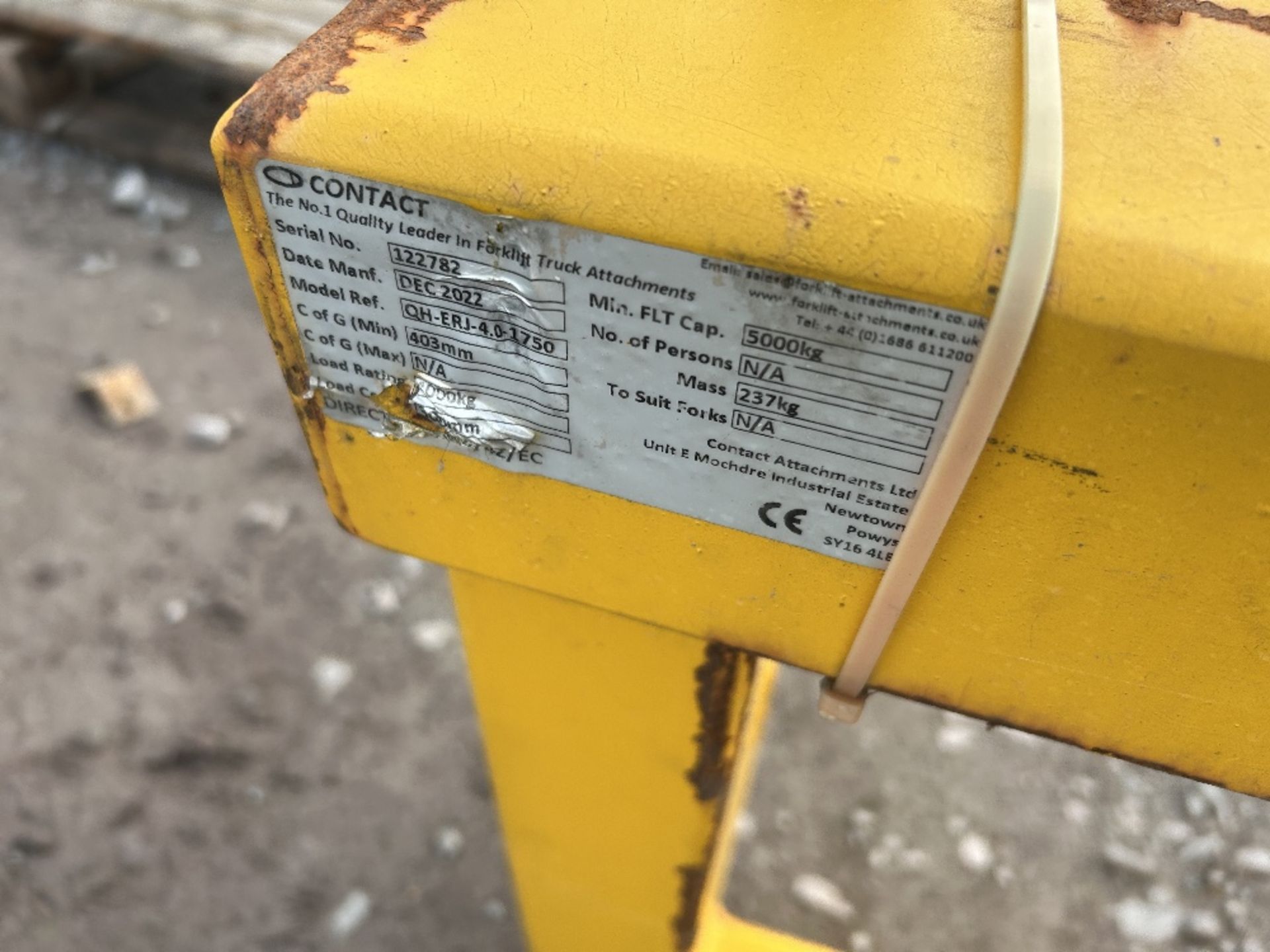 Albutt/Contact Attachments Ltd QH-ERJ-4.0-1750-JCB Carriage Mounted ...
