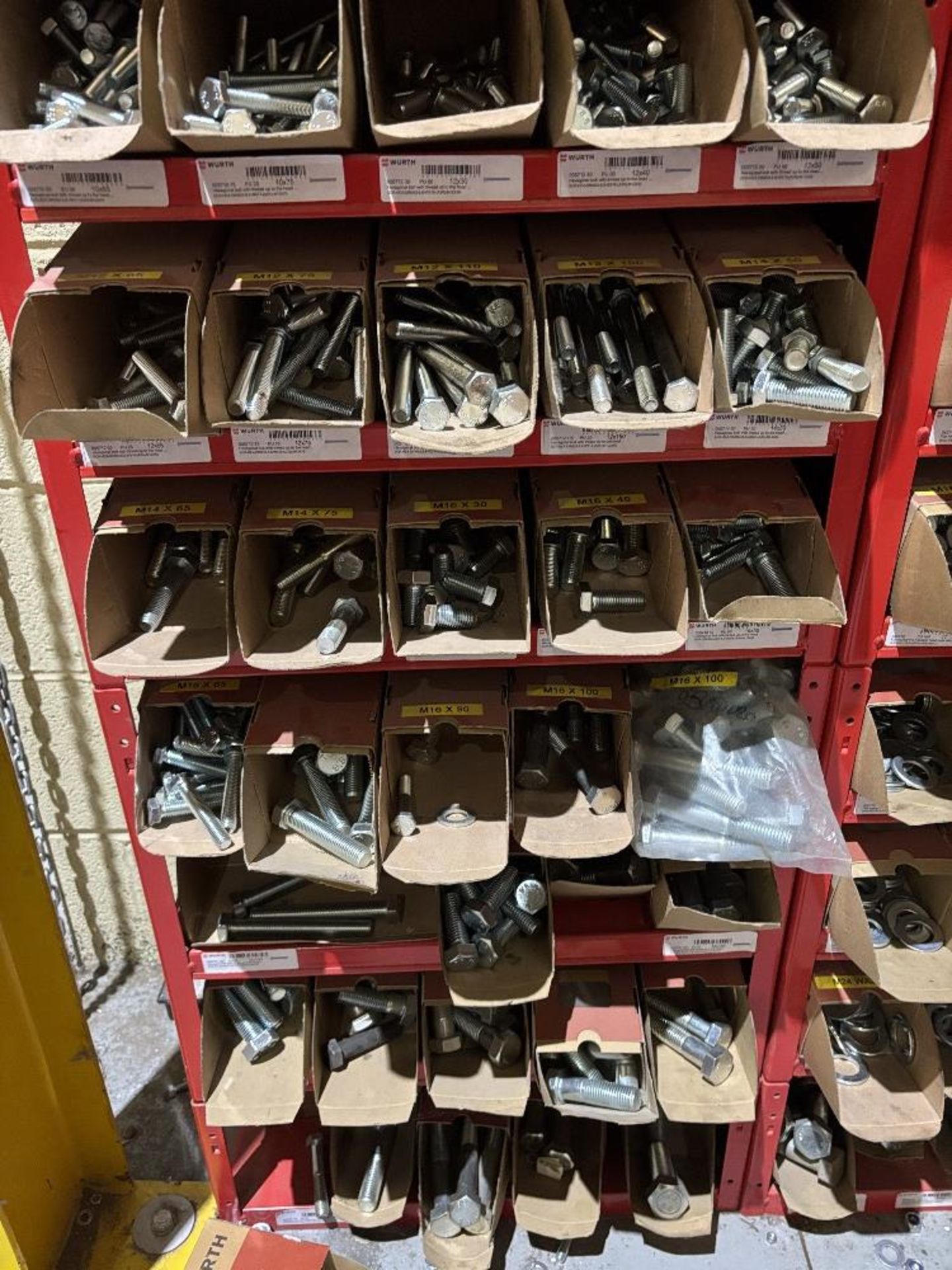 Eight Bay Wurth Metal Storage System with Assorted Contents ...