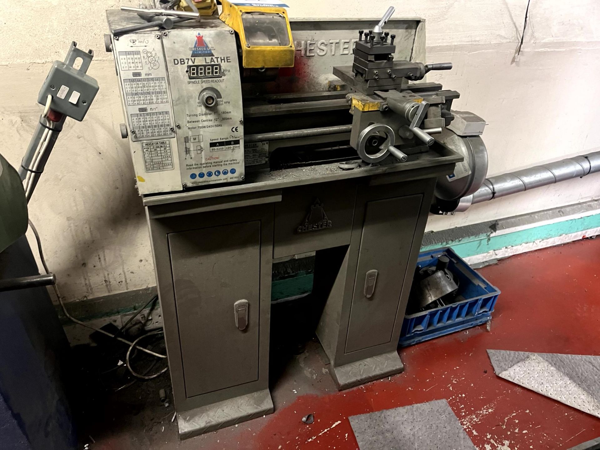 Chester UK DB7V compact lathe with 3-jaw chuck, Serial No. 1406