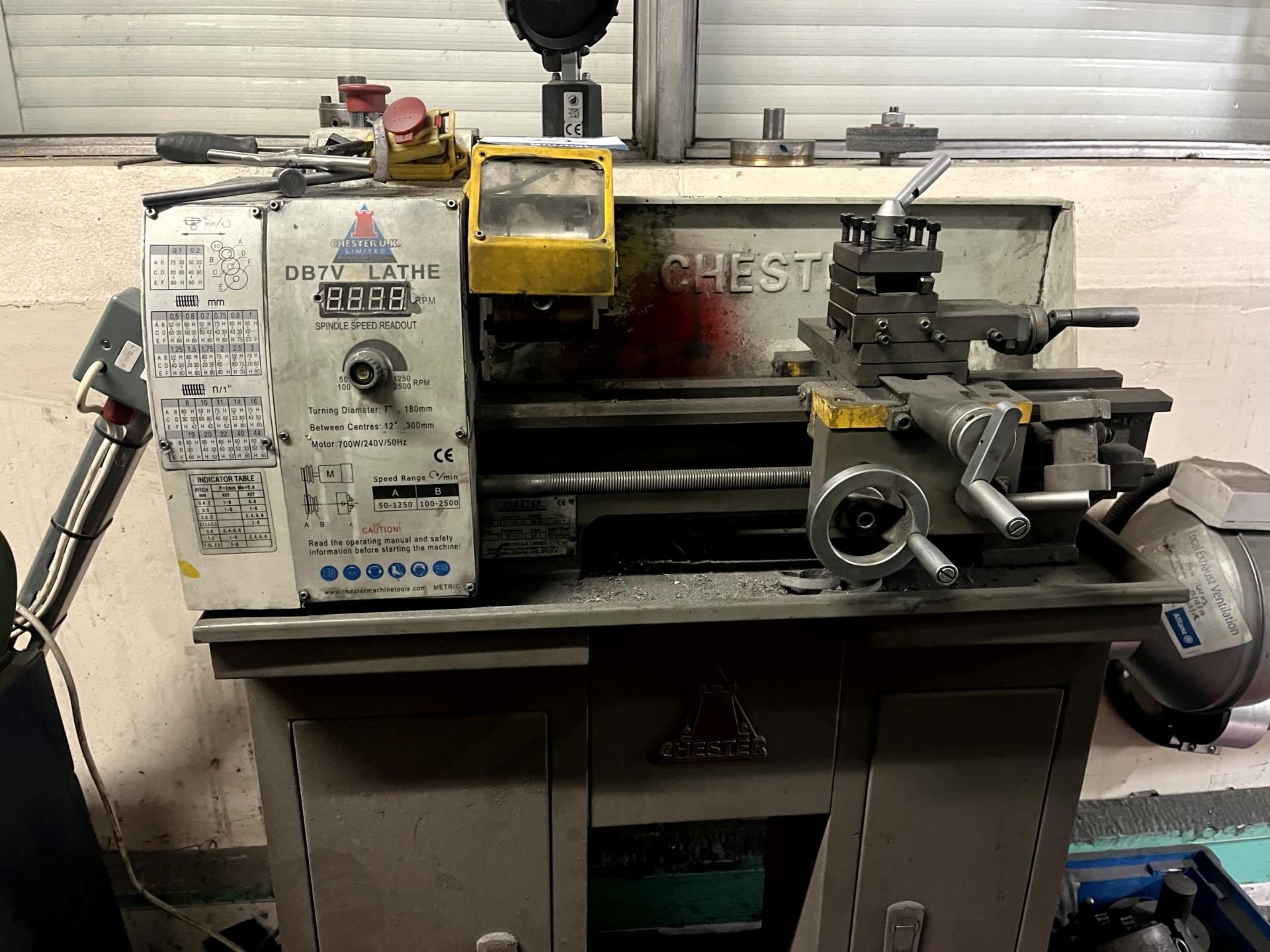 Chester UK DB7V compact lathe with 3-jaw chuck, Serial No. 1406