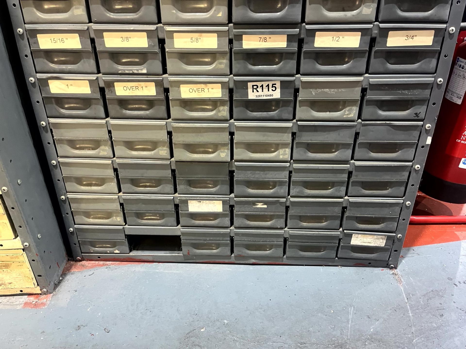 Two multi-drawer storage units with consumable contents and various ...