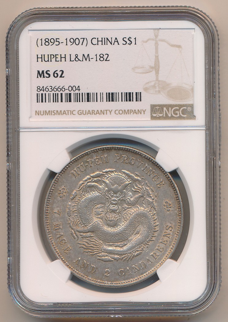 China, Hupeh, Dollar, (1895 - 1907) - (L & M 182), slabbed NGC MS62.