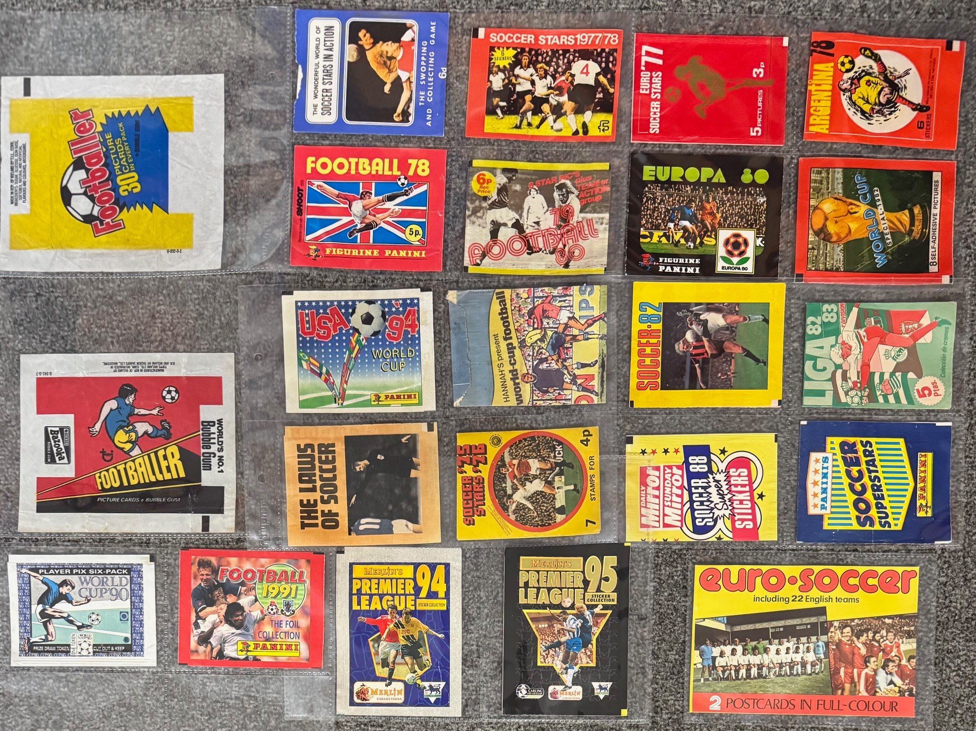 Football packets - excellent and varied collection of 23 empty packets ...