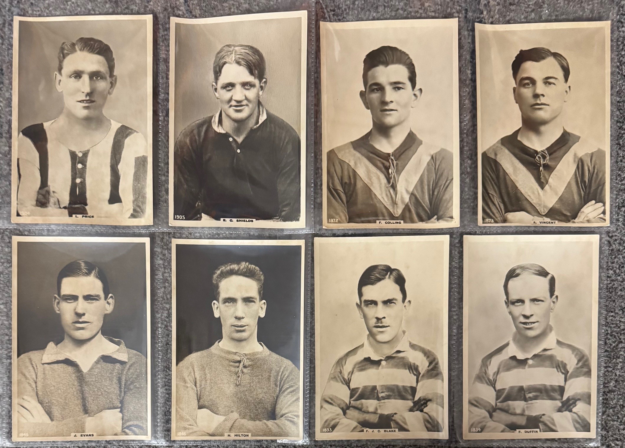 Pinnace Football Cabinet Cards: 1904 L. Price Notts County, 1905 E. G ...